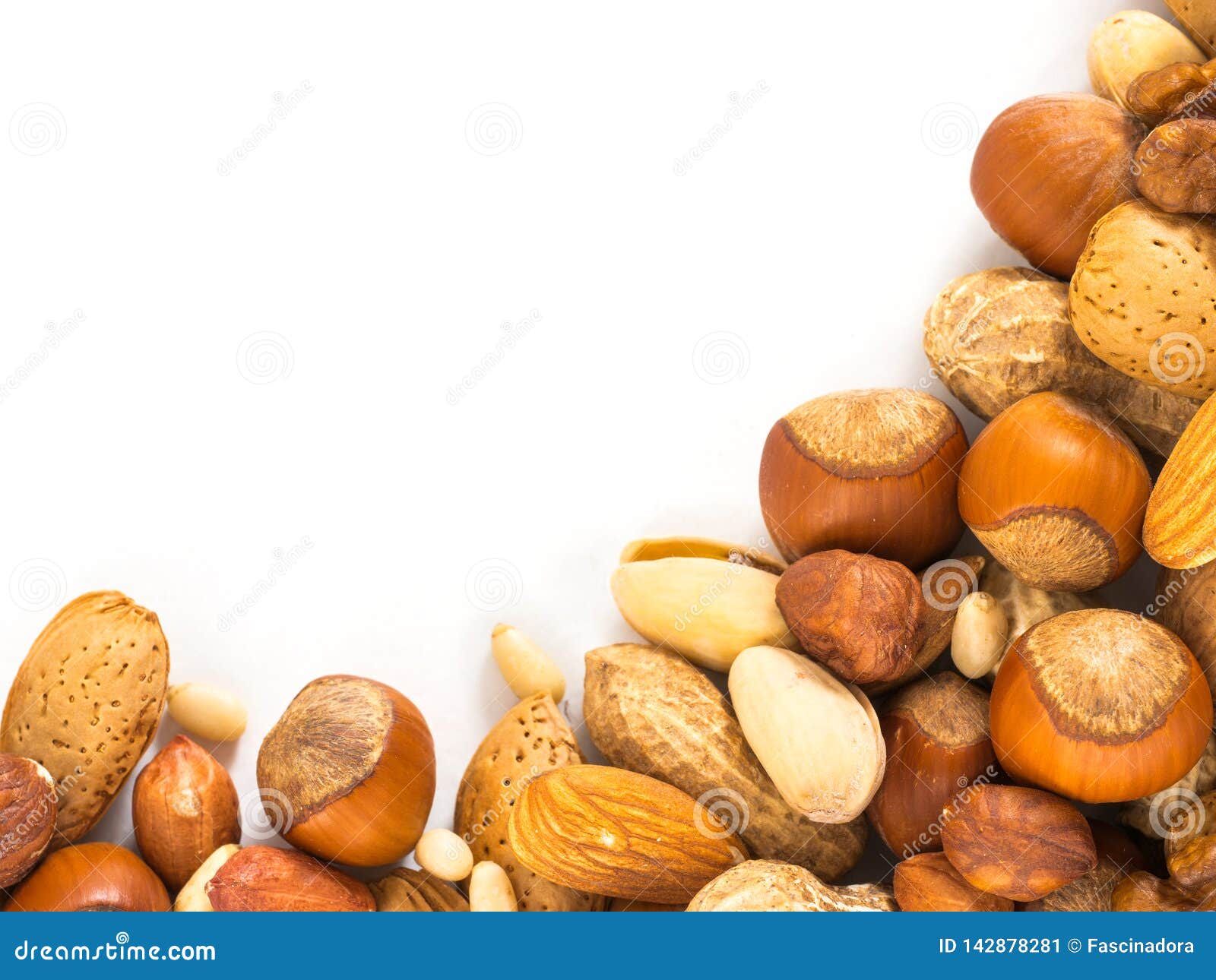 Background of Mixed Nuts with Copy Space Stock Image - Image of ...
