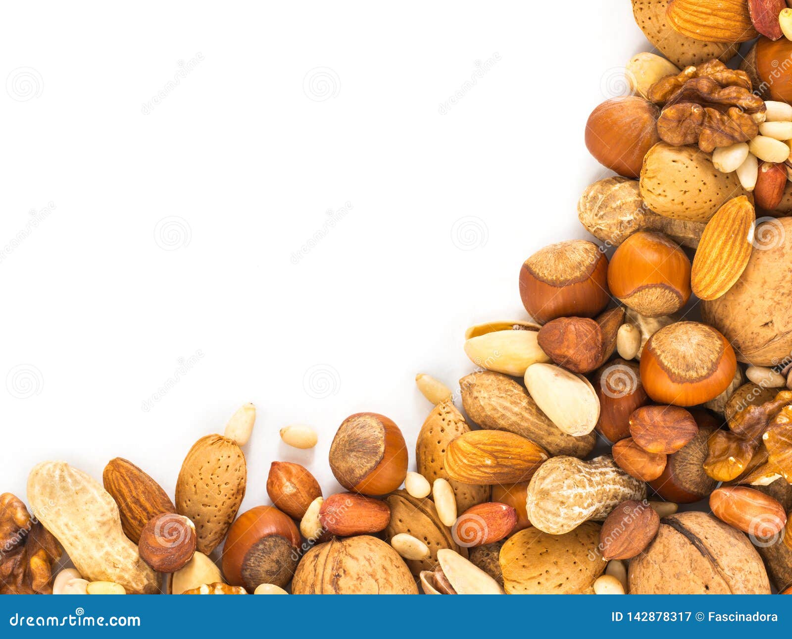 Background of Mixed Nuts with Copy Space Stock Image - Image of ...