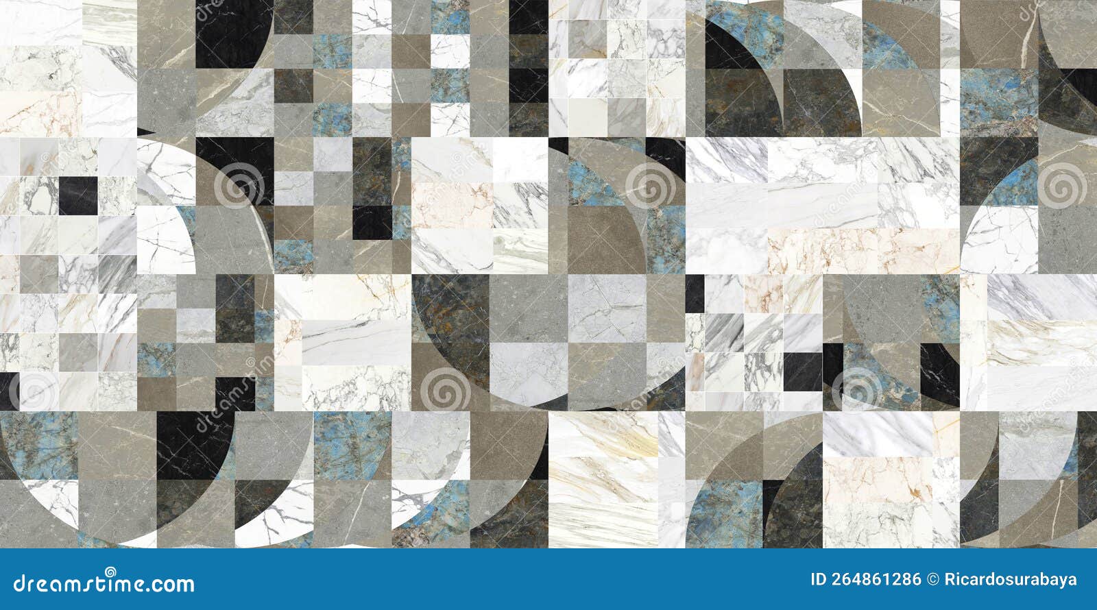 Creative Patchwork Pattern Stone Ceramic Wallpaper Design. White Marble ...