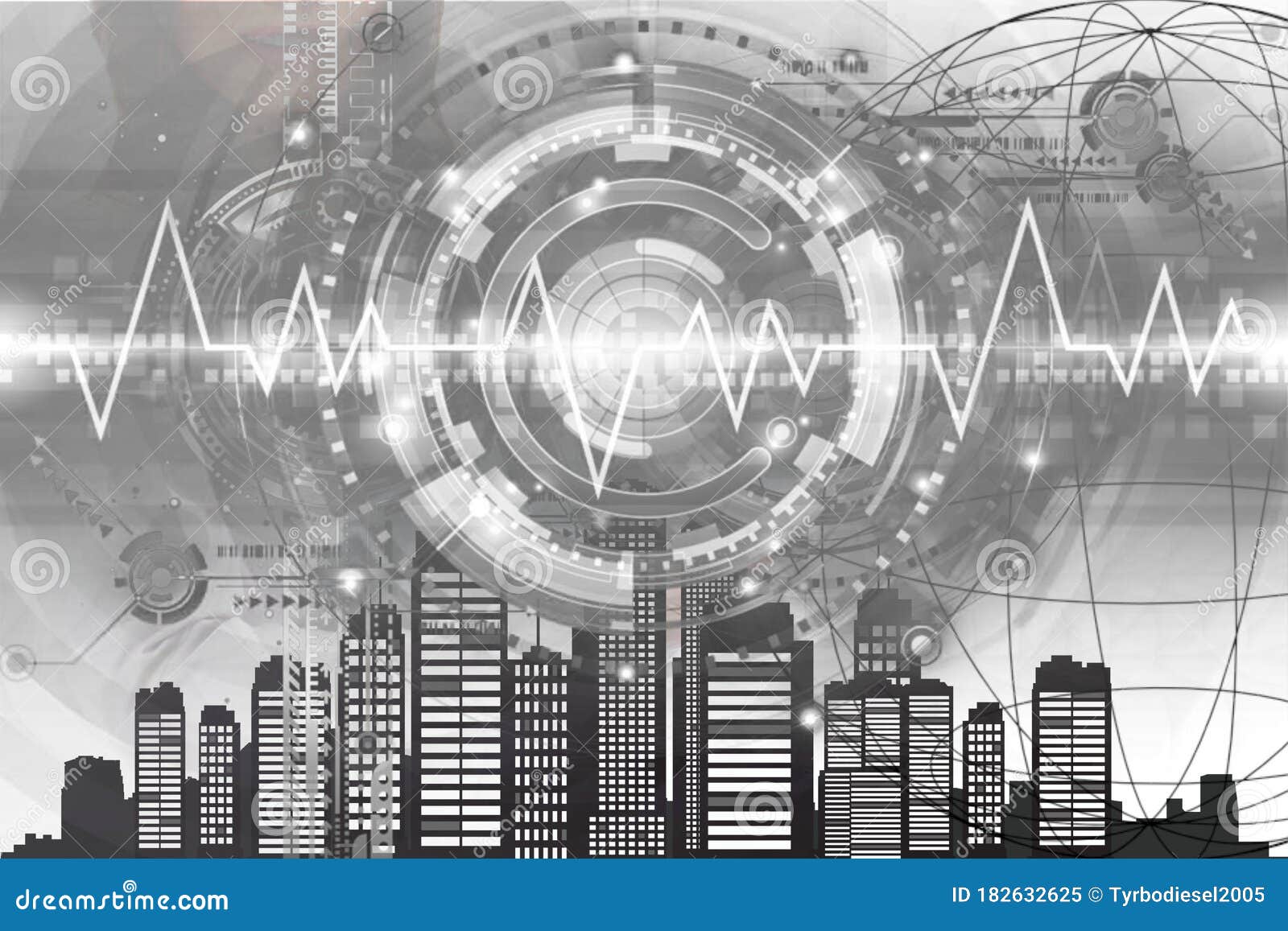 Background with Modern Cityscape. Emerging Technologies Stock Vector ...