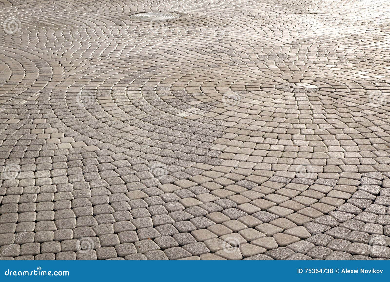 Background of Modern Cobblestone Paving in Perspective with Cir Stock ...