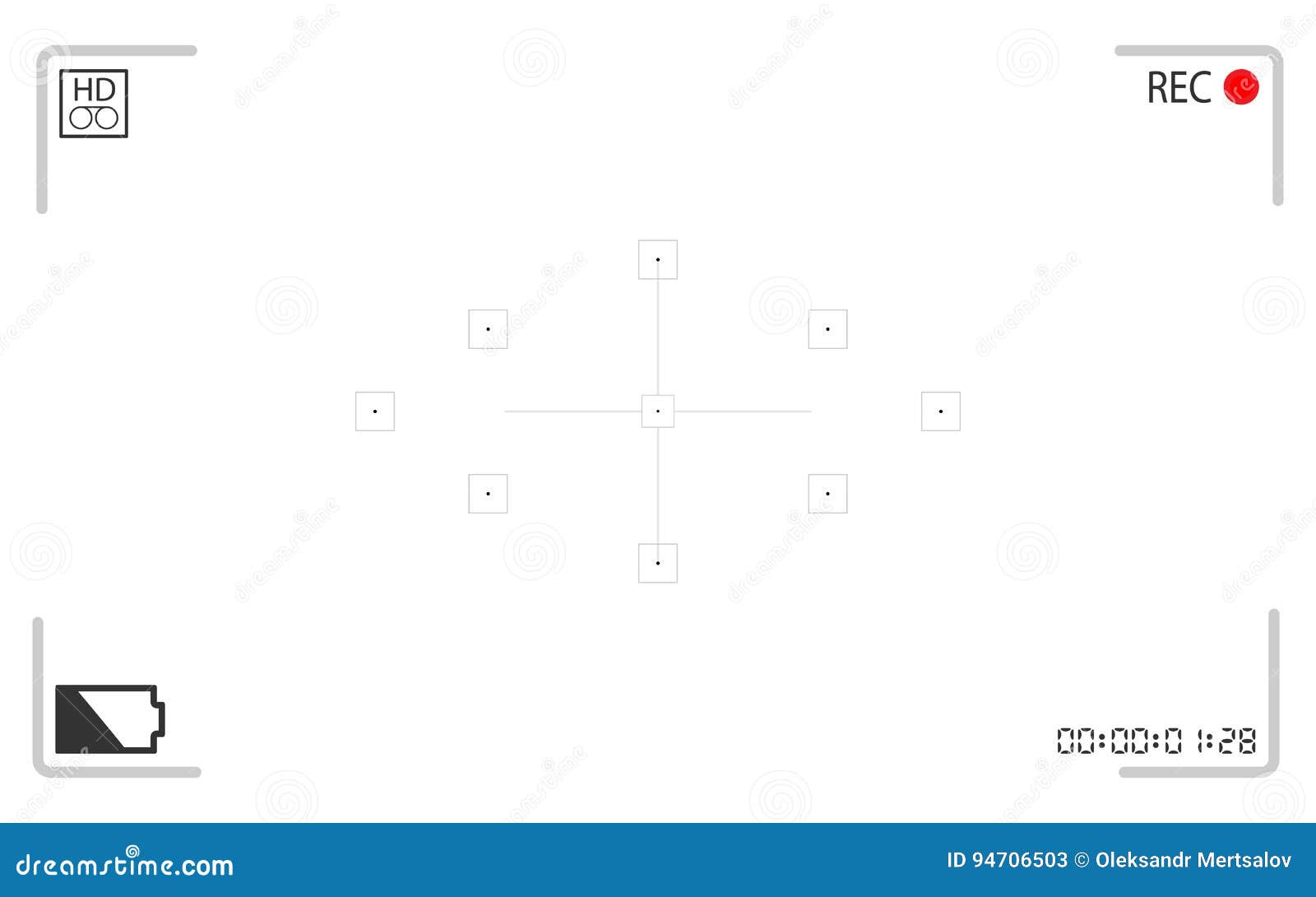 On Background Modern Digital Video Camera Focusing Screen Isolated ...