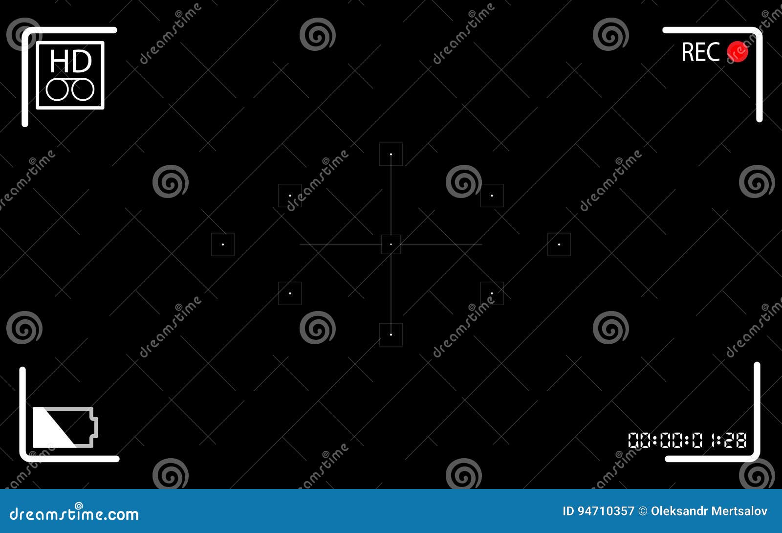 On Background Modern Digital Video Camera Focusing Screen Isolated ...