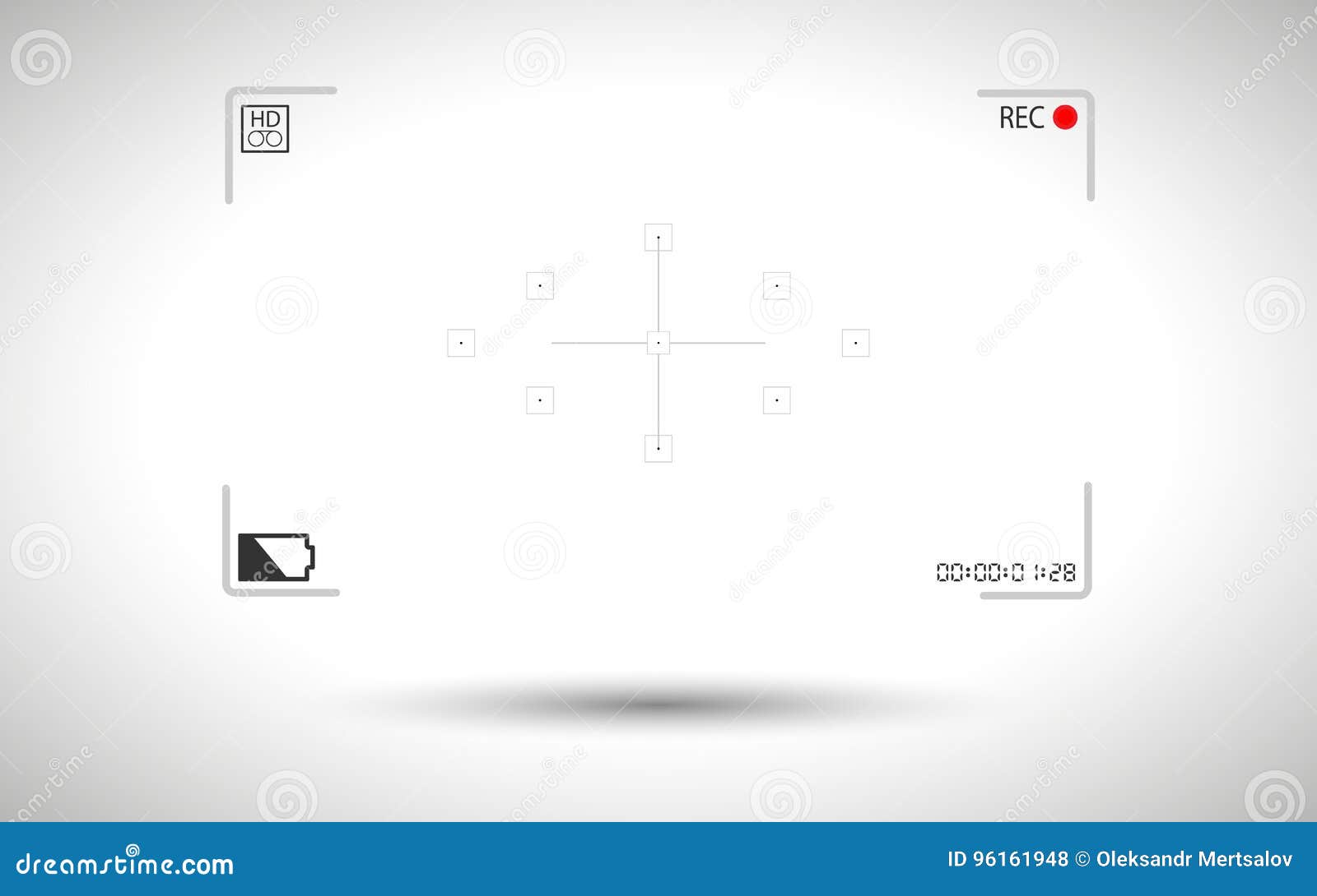 On Background Modern Digital Video Camera Focusing Screen Isolated ...