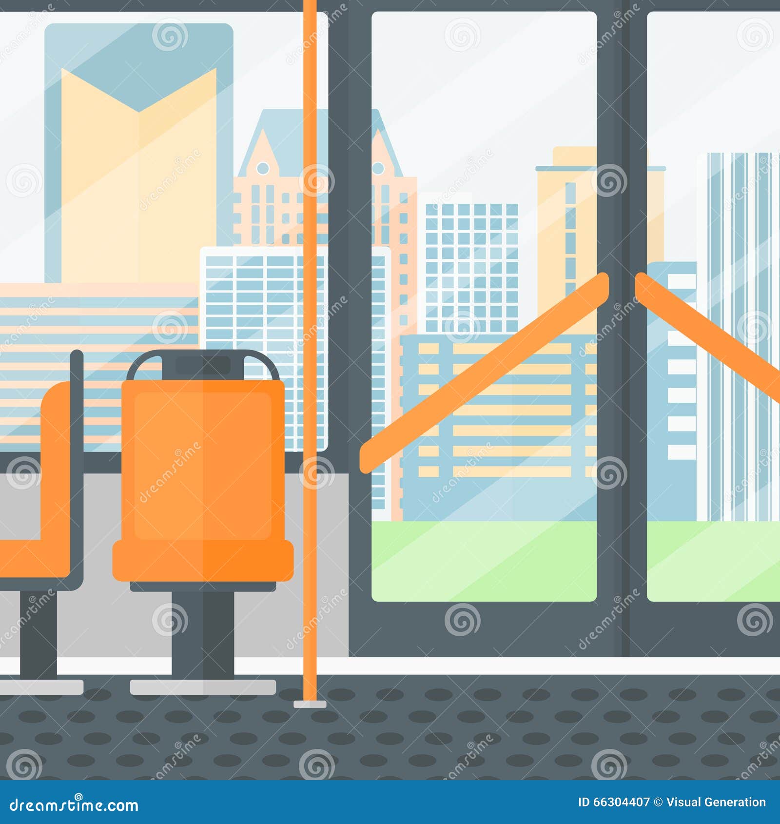 Background of Modern Empty City Bus. Stock Vector - Illustration of ...