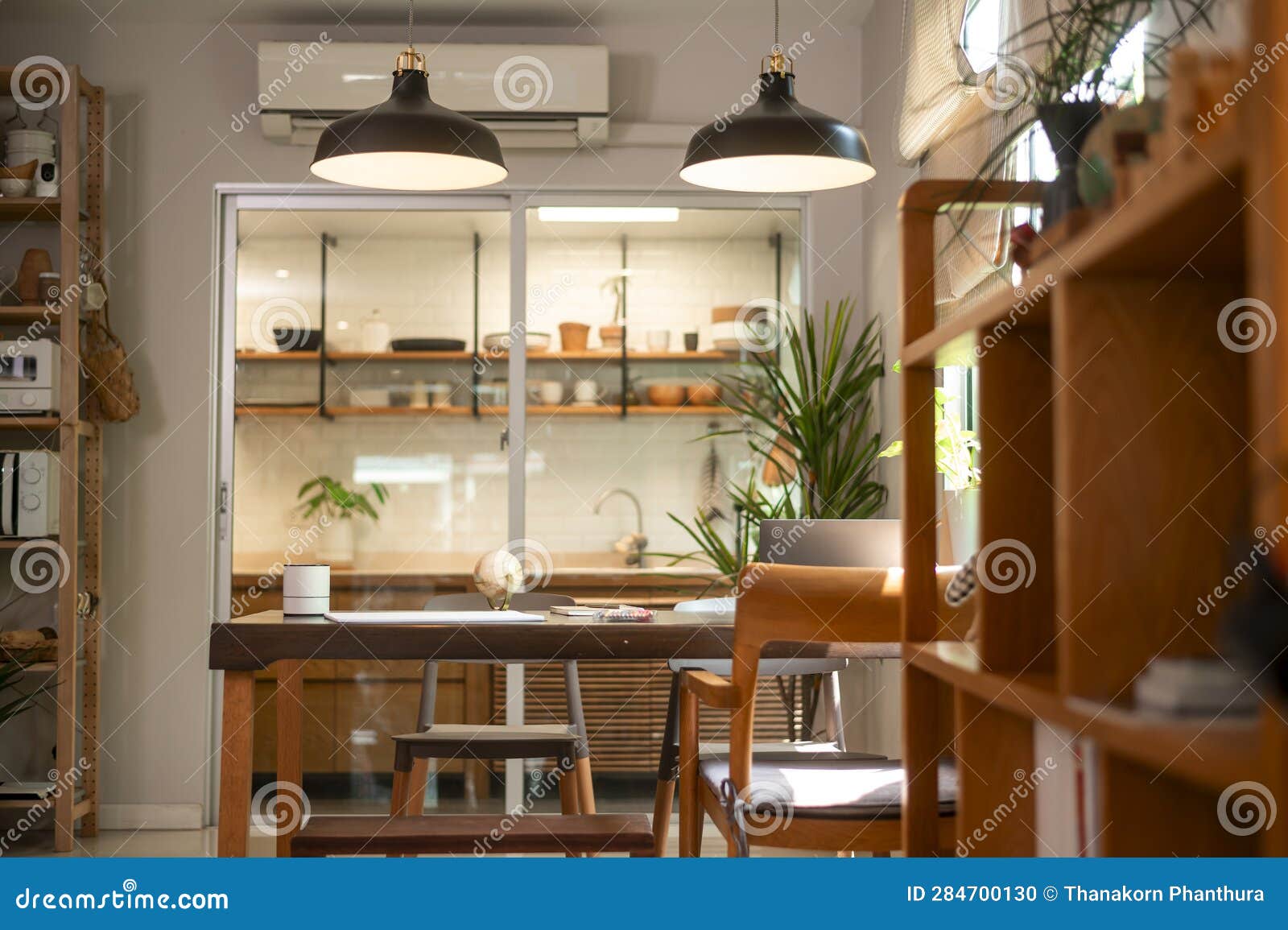 Background of Modern Home Office Stock Photo - Image of apartment ...