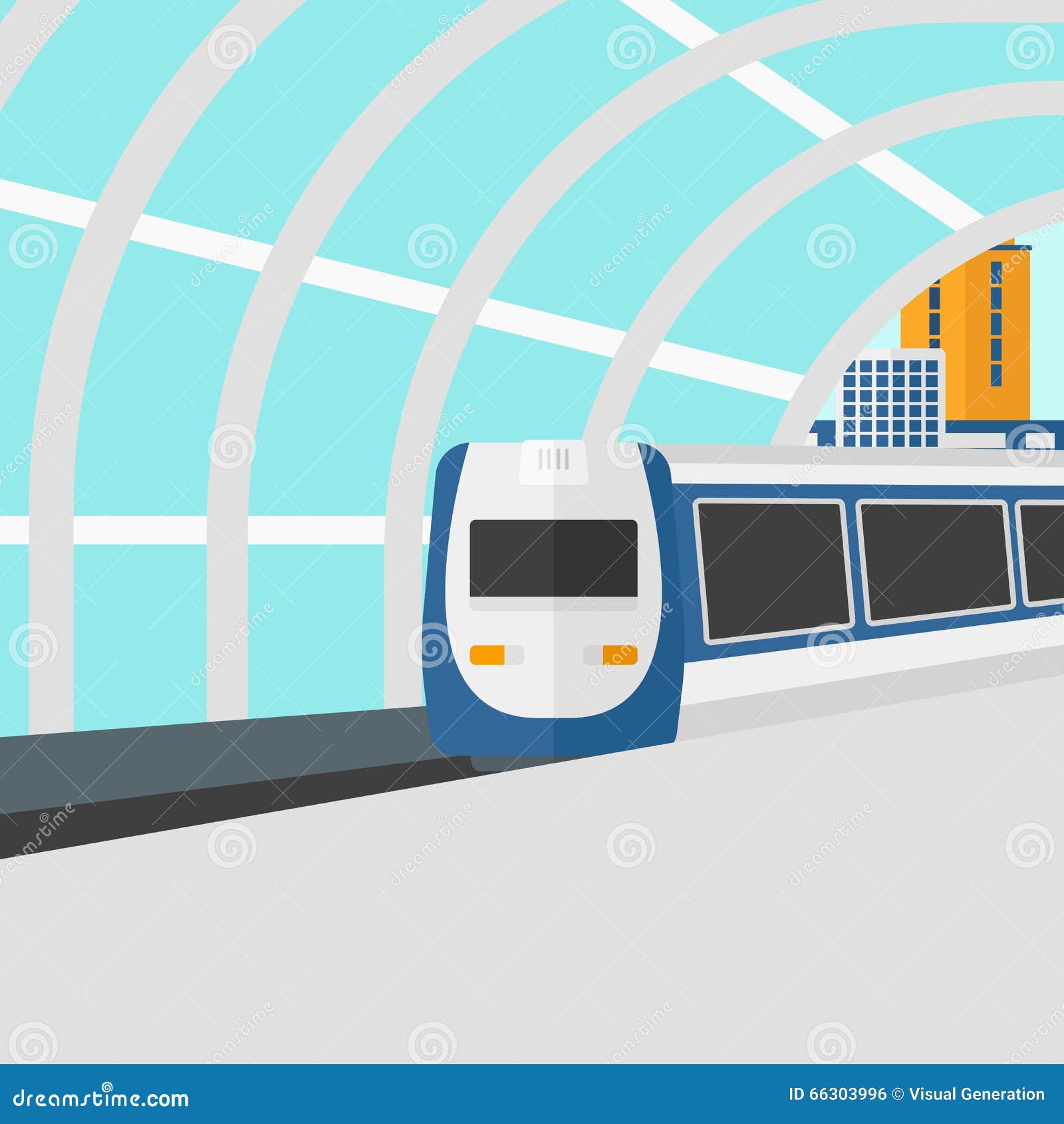 Background of Modern Train Arriving at the Station. Stock Vector ...