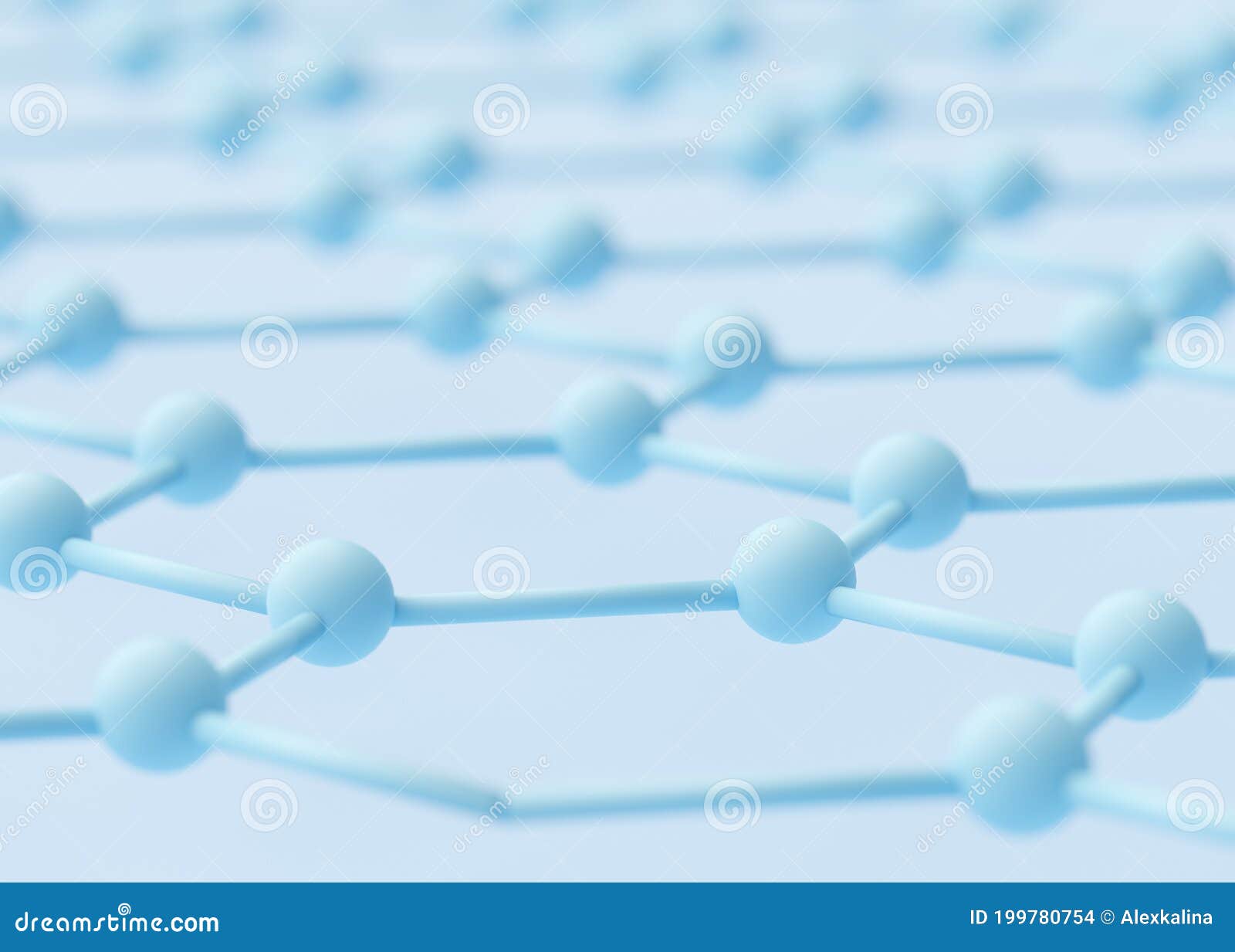 Background of Molecules in Blue Color Stock Illustration - Illustration ...