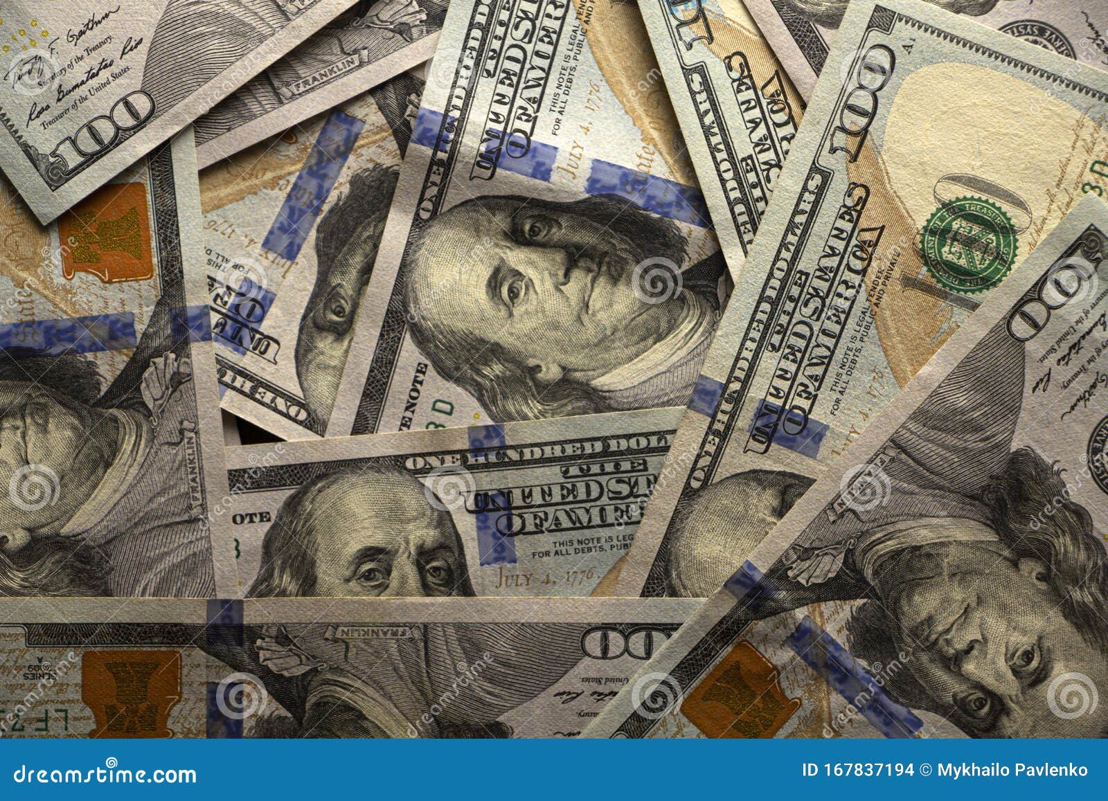 Background or Texture with Money American Hundred Dollar Bills Stock ...