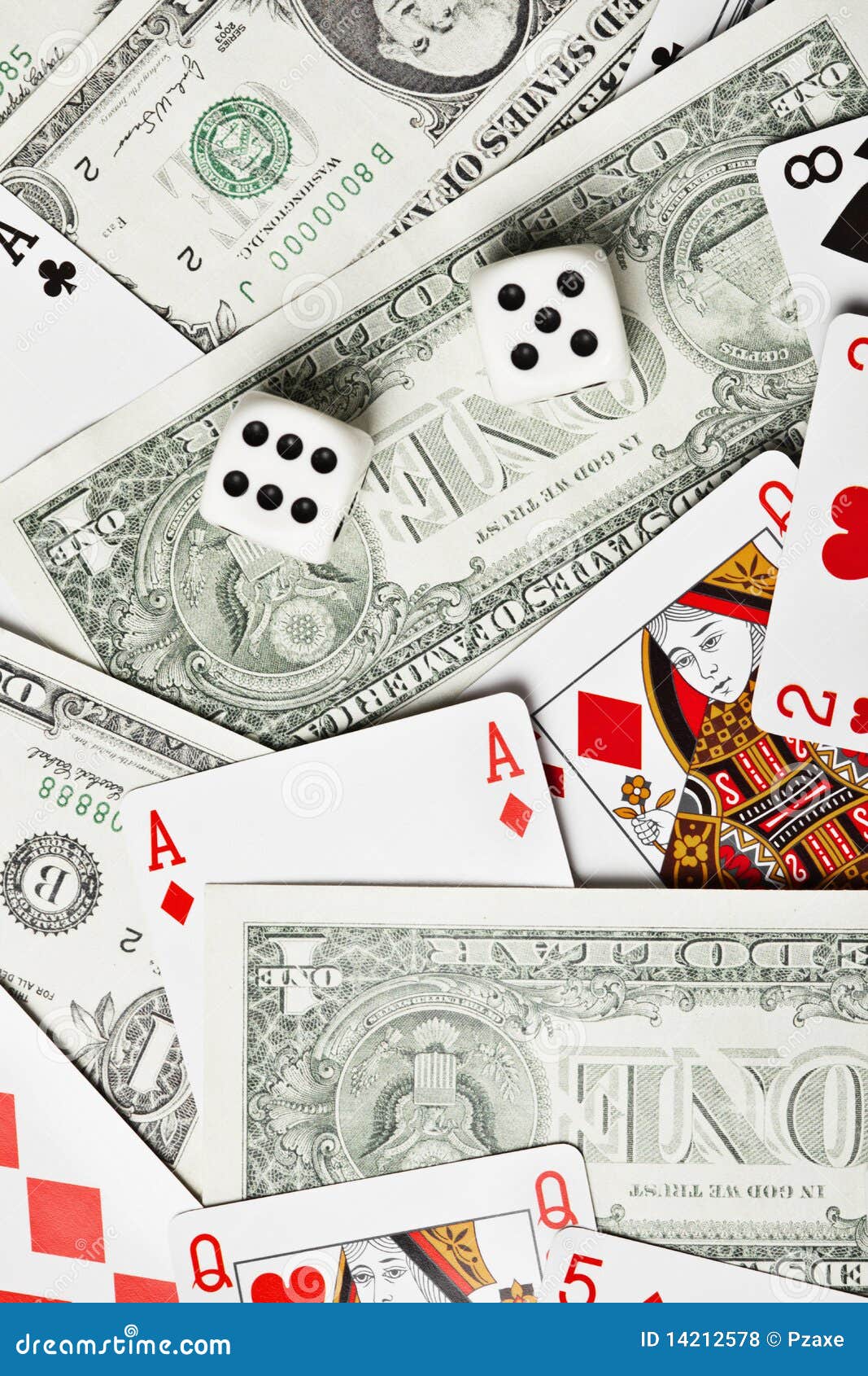 Background Of Money Dice And Cards Stock Photo | CartoonDealer.com ...
