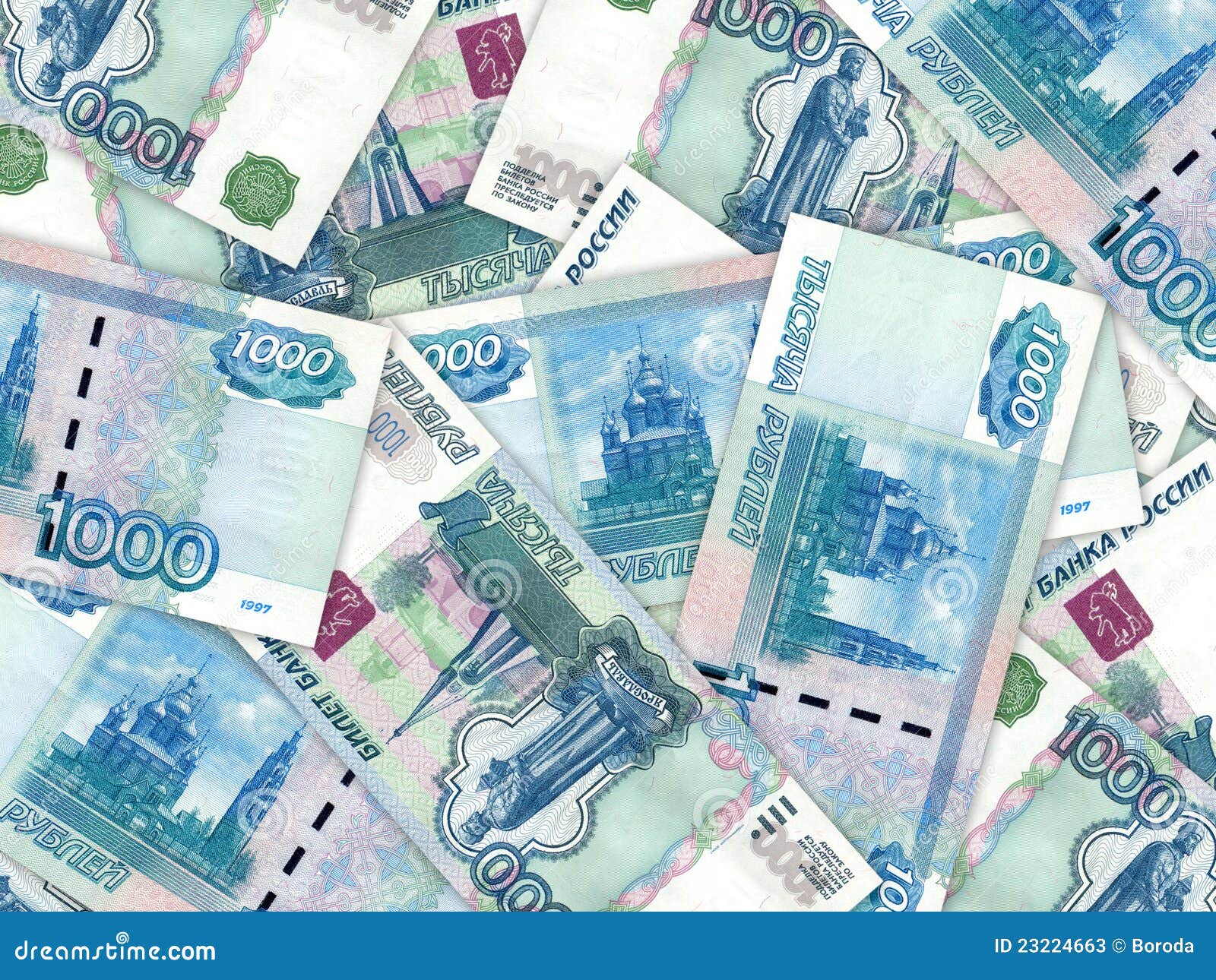 Background of Money Pile 1000 Russian Rouble Stock Image - Image of ...
