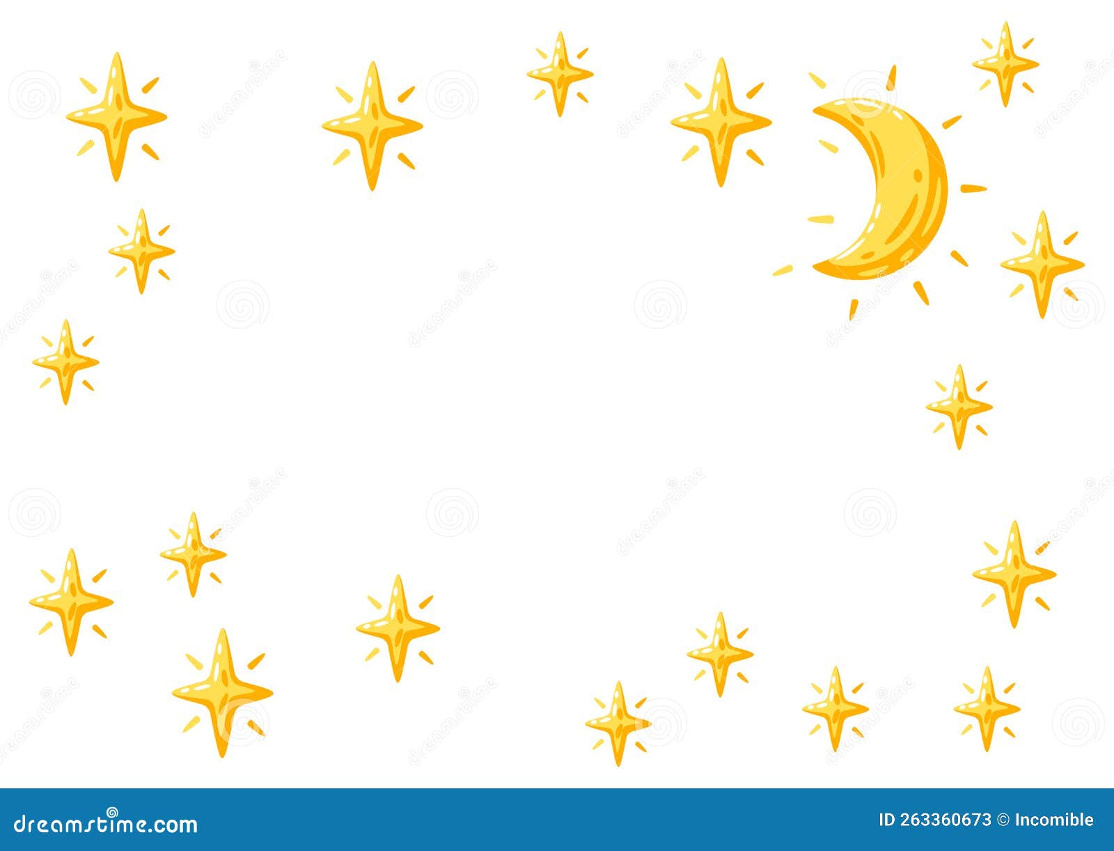 Background with Moon and Stars. Cartoon Image of Night. Stock Vector ...