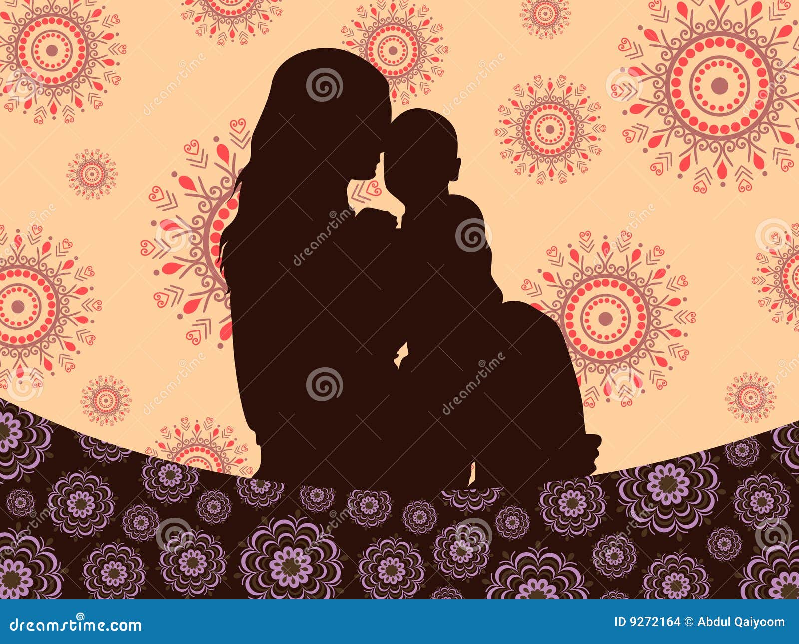 Background with Mother Pampering His Child Stock Vector - Illustration ...