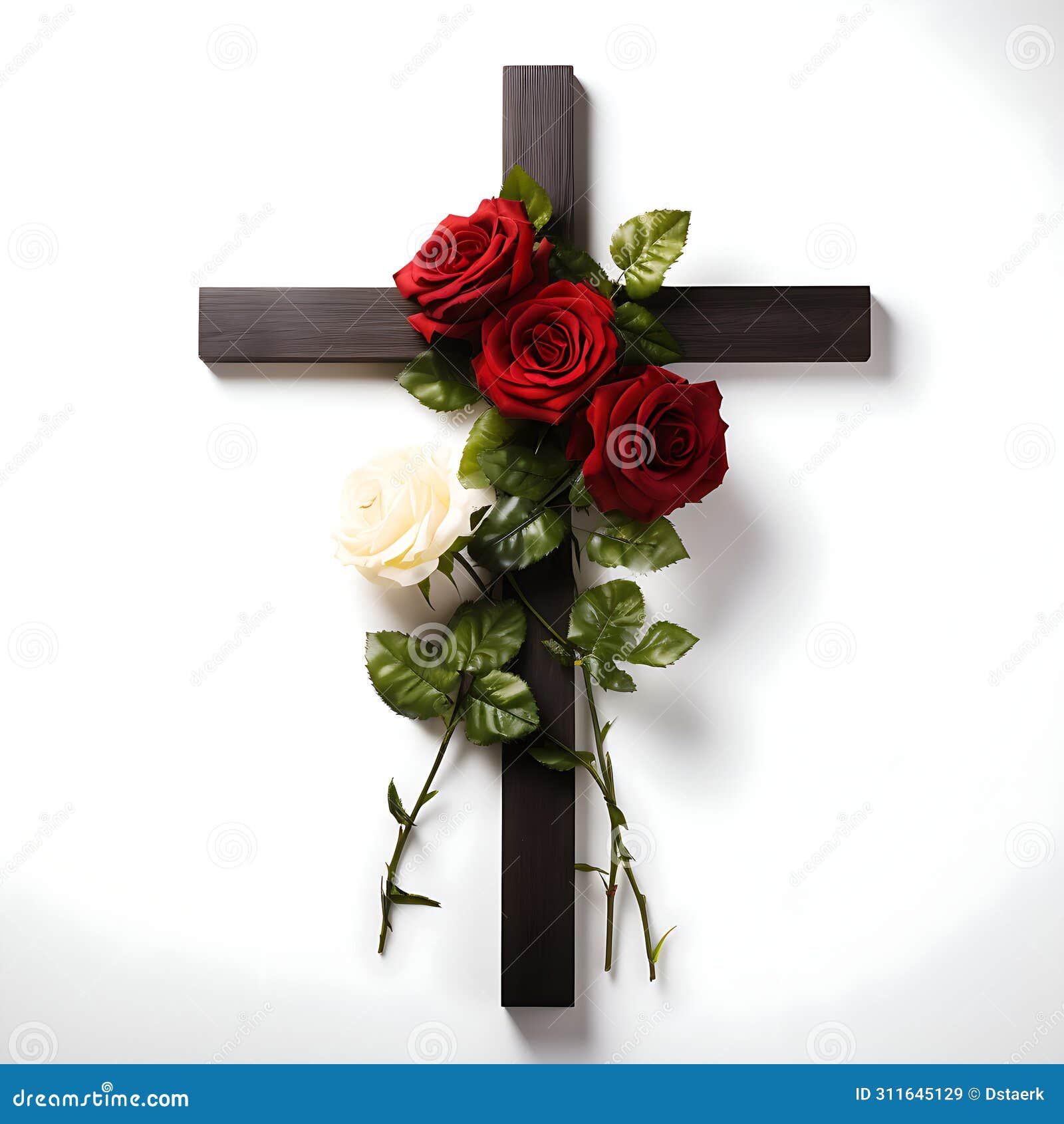 A Beautiful Background for a Mourning Card with a Cross and Roses ...
