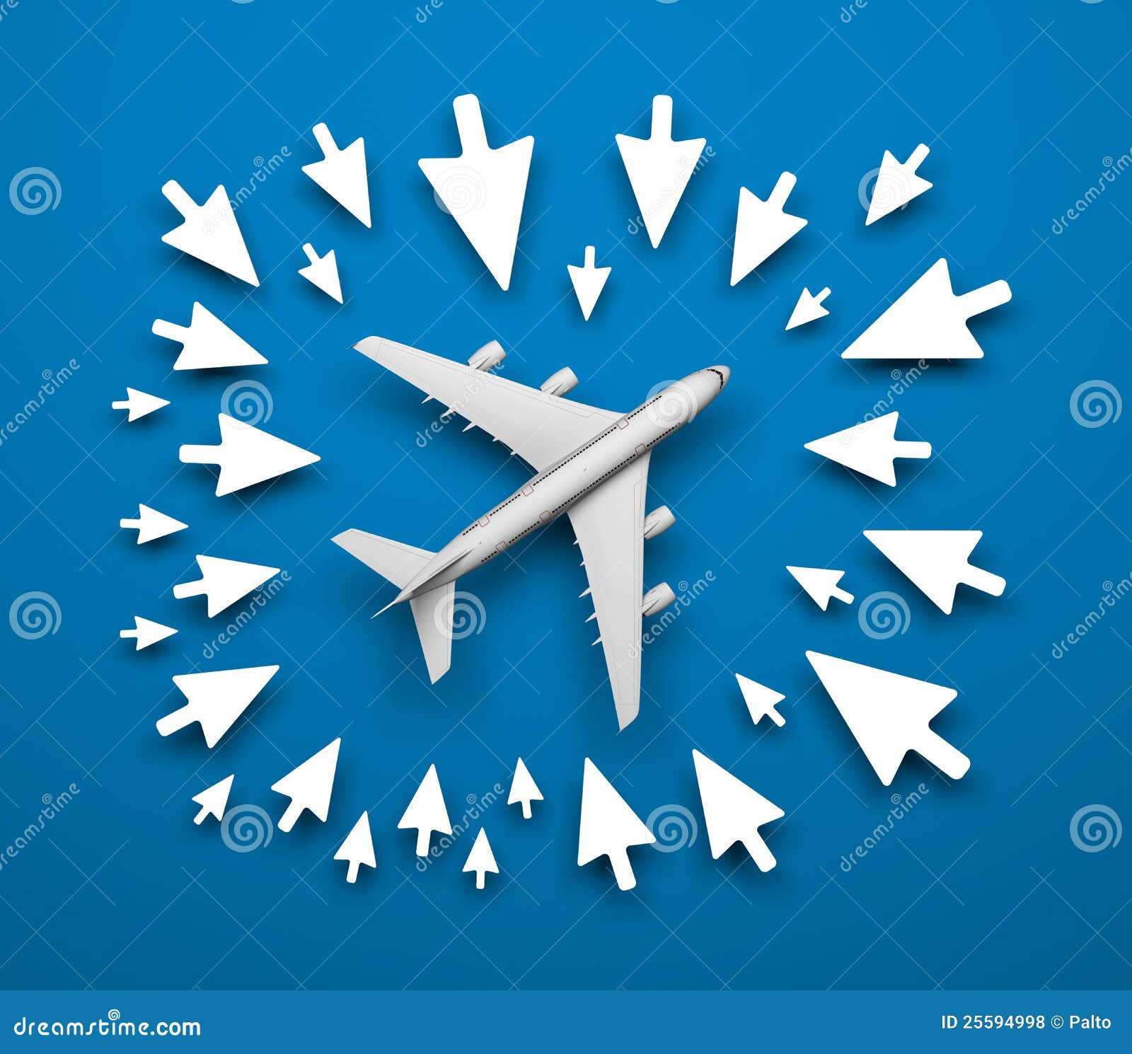 Background with Mouse Cursor and Jet Stock Illustration - Illustration ...