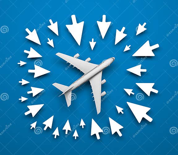 Background with Mouse Cursor and Jet Stock Illustration - Illustration ...