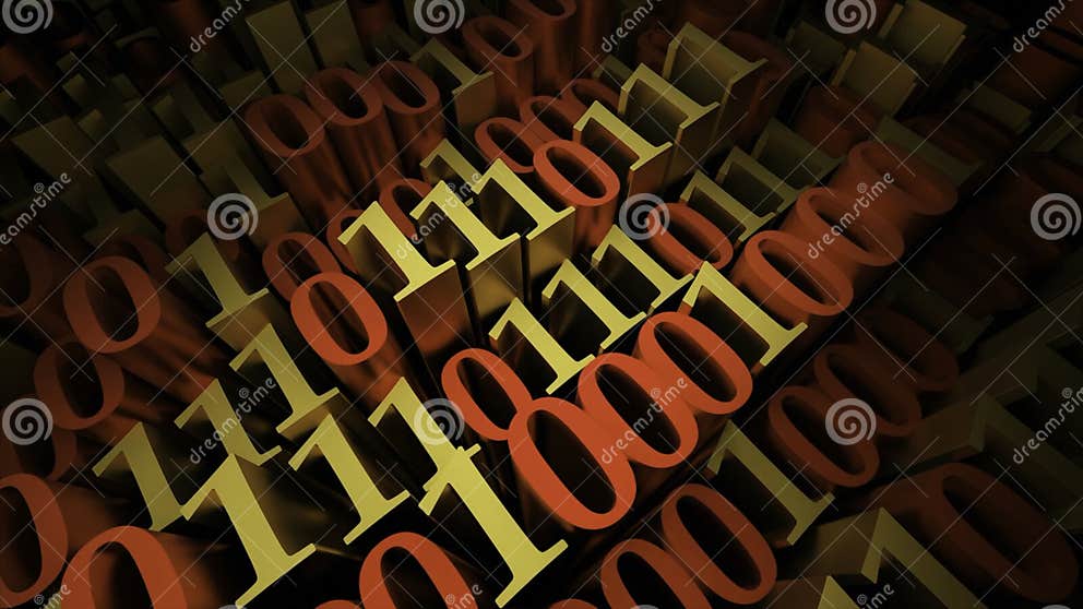Background of Moving 3D Digits of Matrix Code. Design. Extendable 3d ...