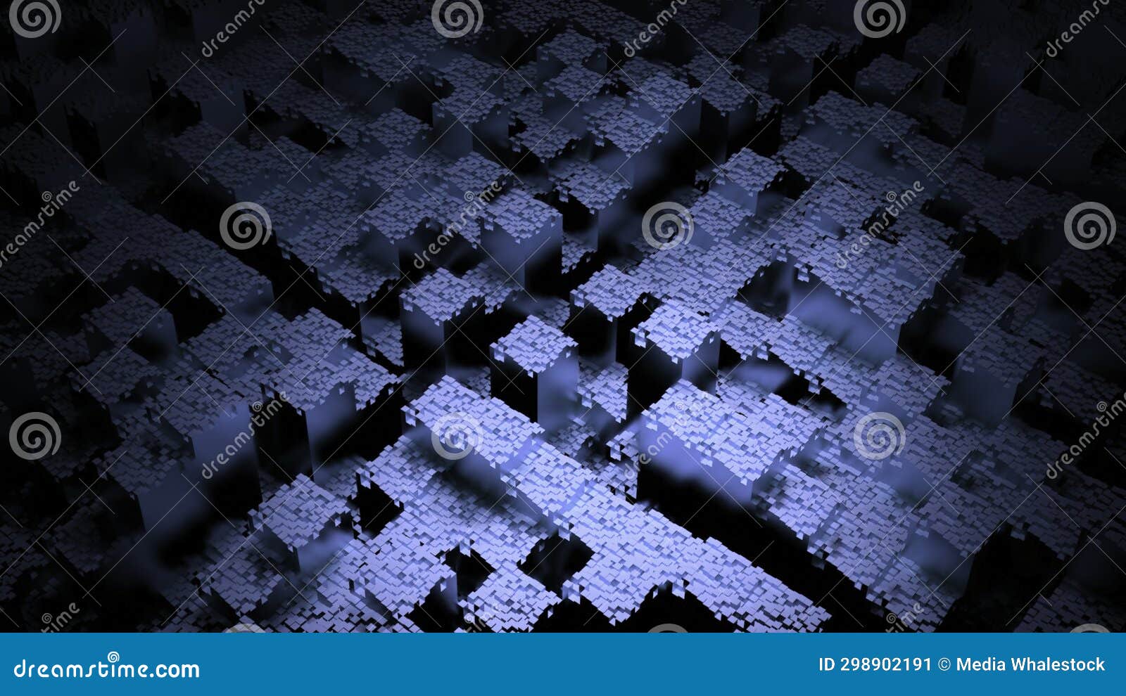 Background with Moving Stream of 3d Squares. Design. Surfaces with ...