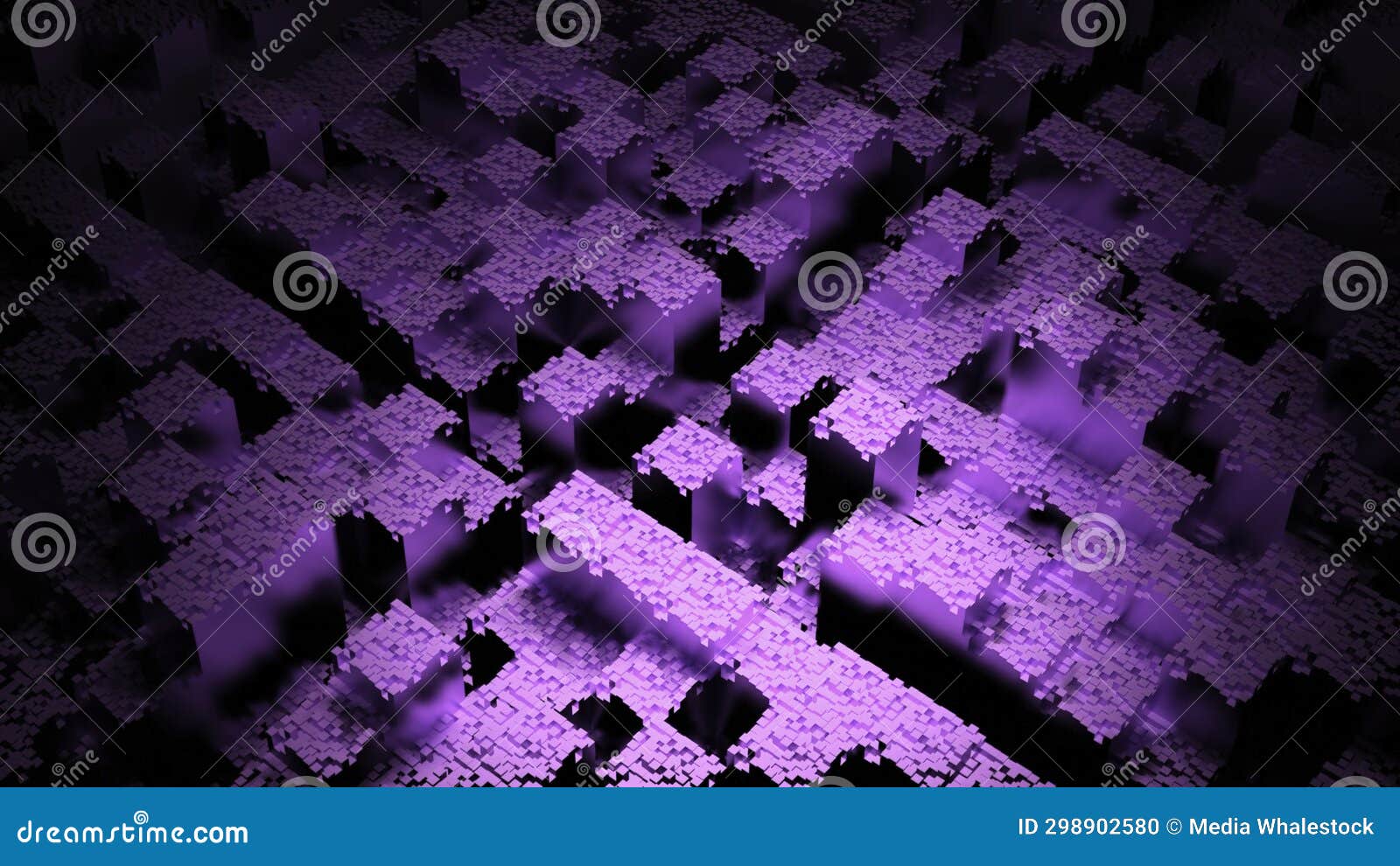 Background with Moving Stream of 3d Squares. Design. Surfaces with ...