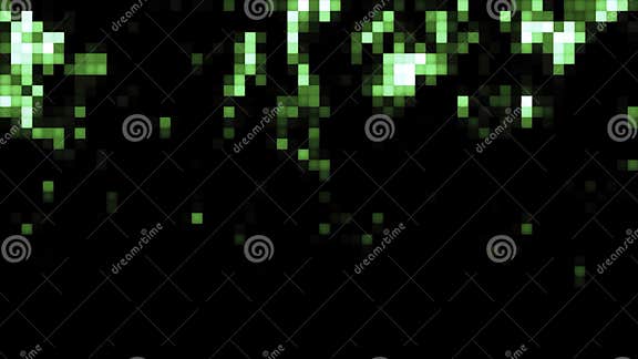 Background with Moving Stream of Pixels. Motion. Pixel Rain with Stream ...