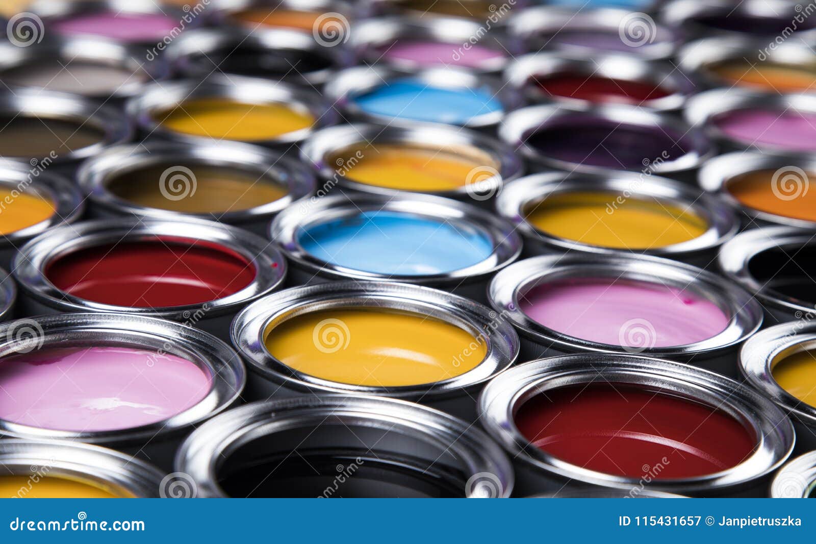 Background from Multi Color Cans of Paint Stock Image - Image of ...