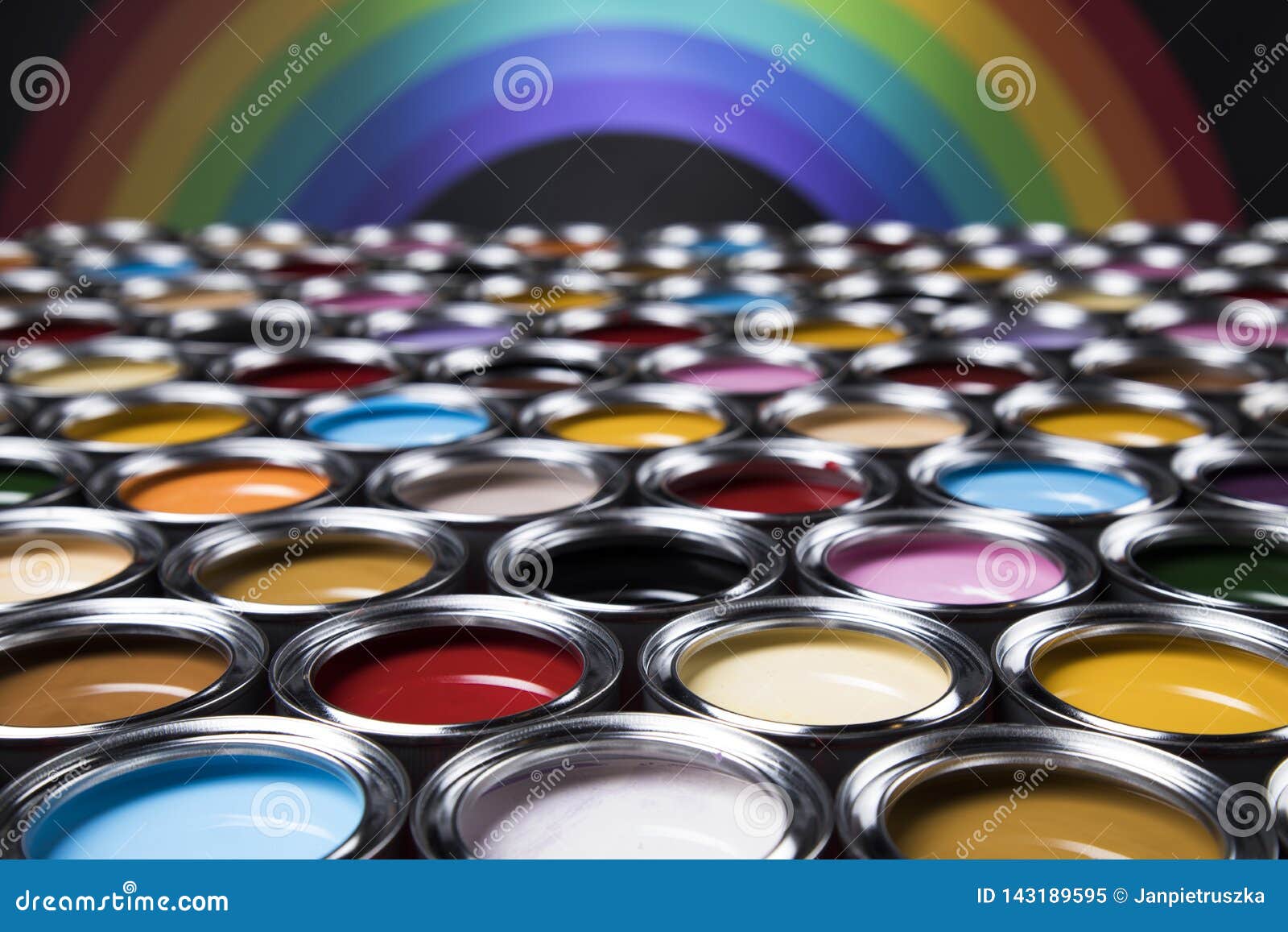 Background from Multi Color Cans of Paint Stock Image - Image of ...