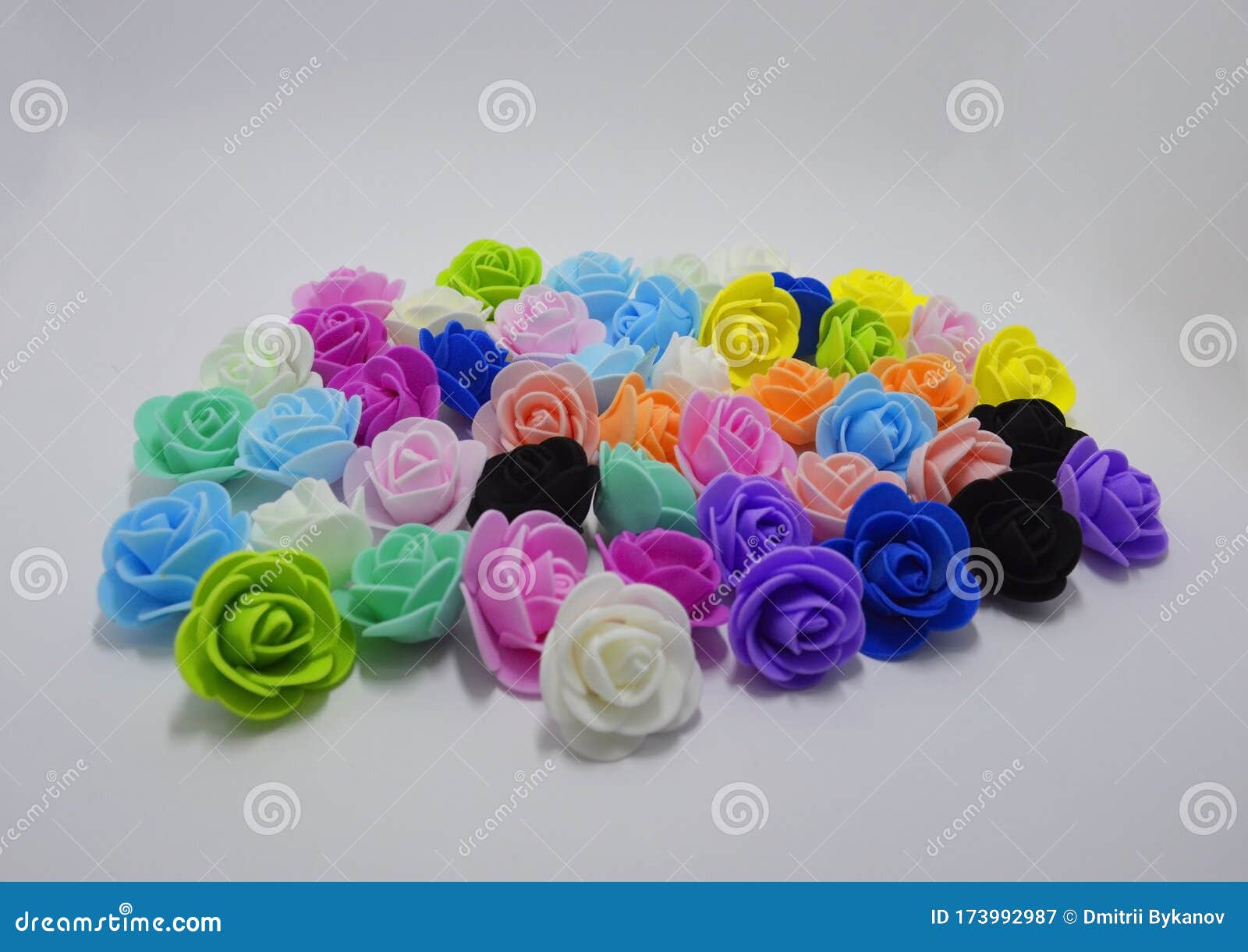 Background of Multicolored Artificial Roses Stock Image - Image of ...