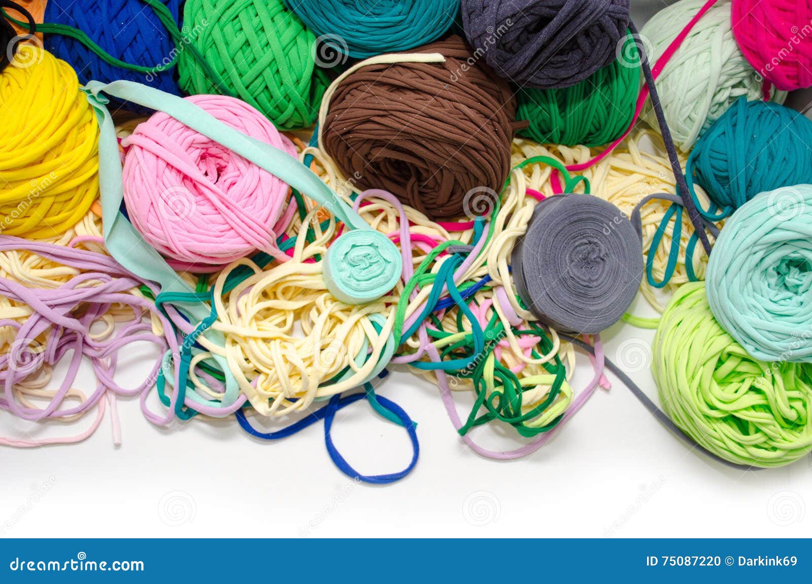 Background of Multi-colored Balls of Yarn and Thread Stock Photo ...