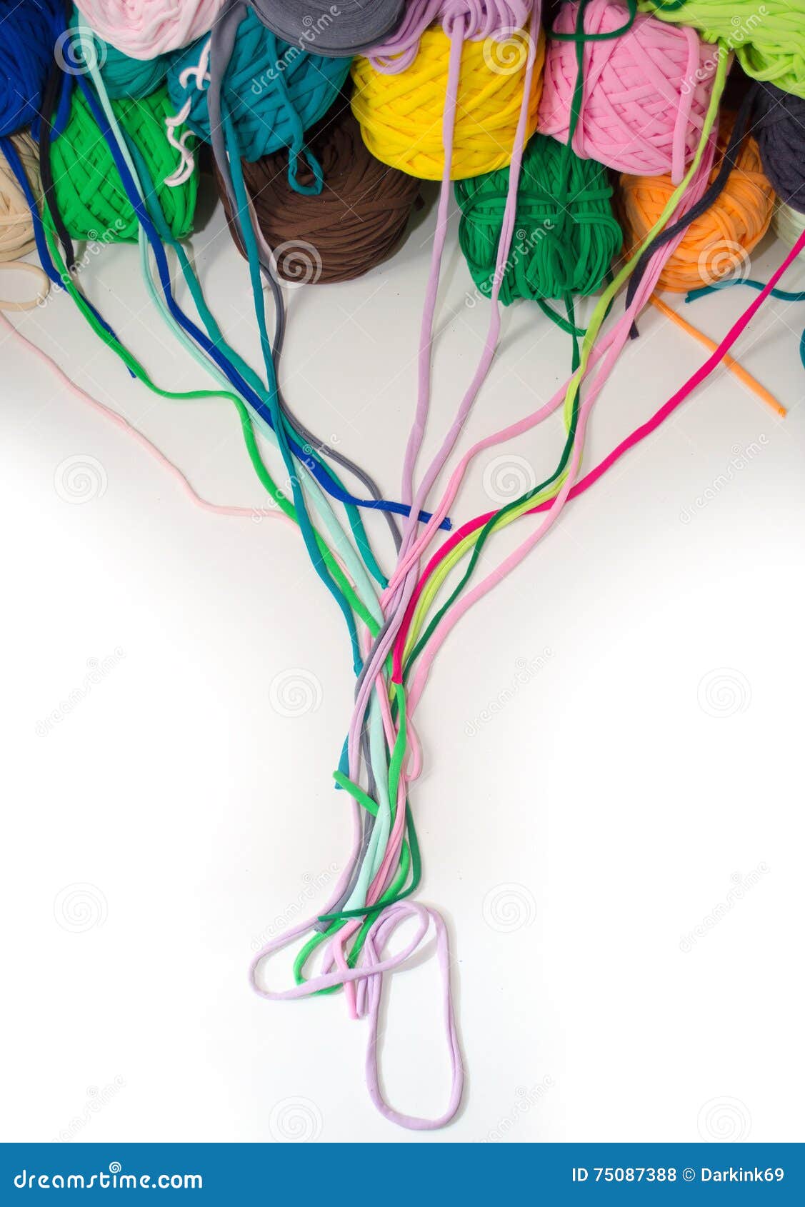 Background of Multi-colored Balls of Yarn and Thread Stock Photo ...
