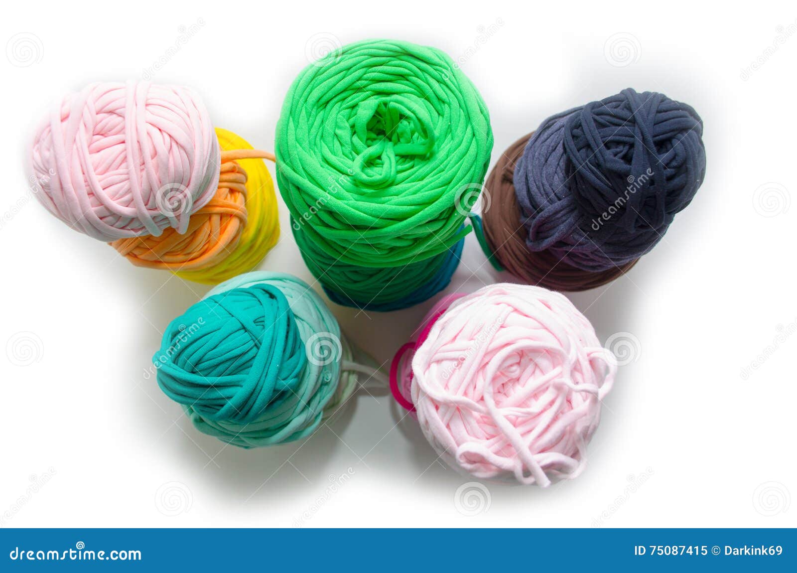Background of Multi-colored Balls of Yarn and Thread Stock Image ...