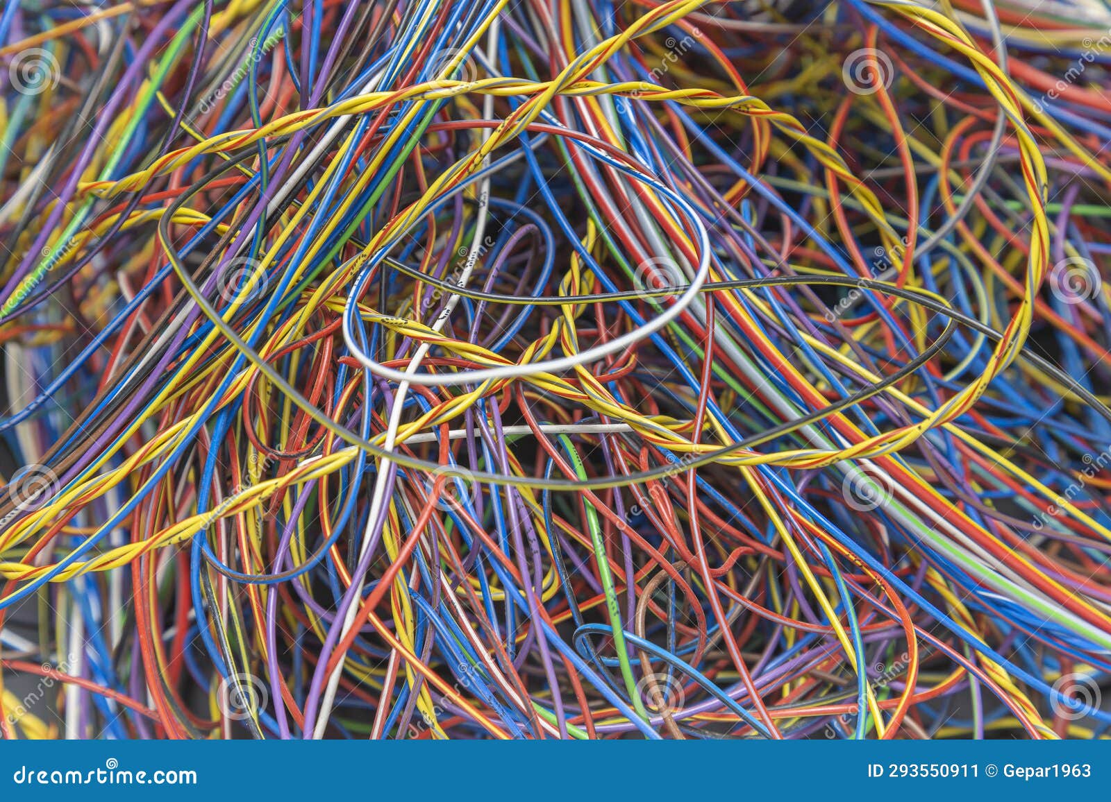 Background of Multi Colored Cable Stock Image - Image of complexity ...