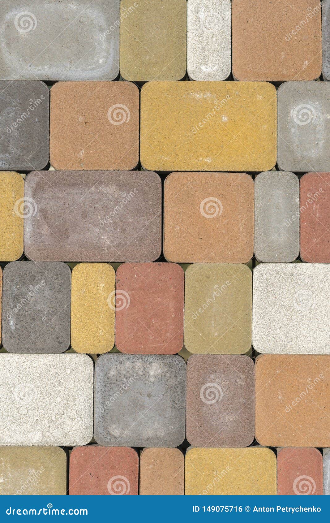 Background. Multi-colored Paving Tiles Stock Photo - Image of material ...