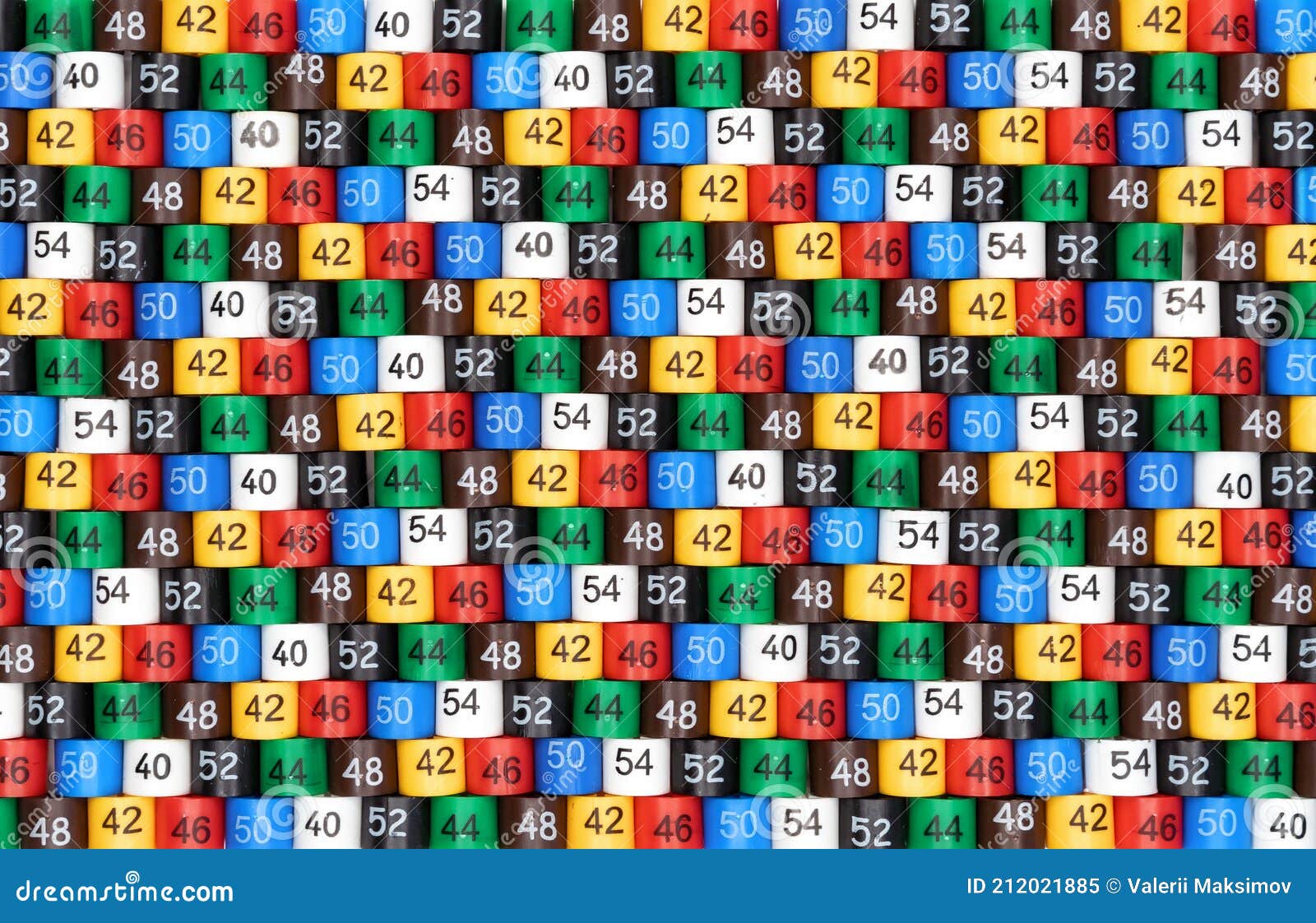 Background from Multi-colored Plastic Tags of Clothing Sizes for a ...