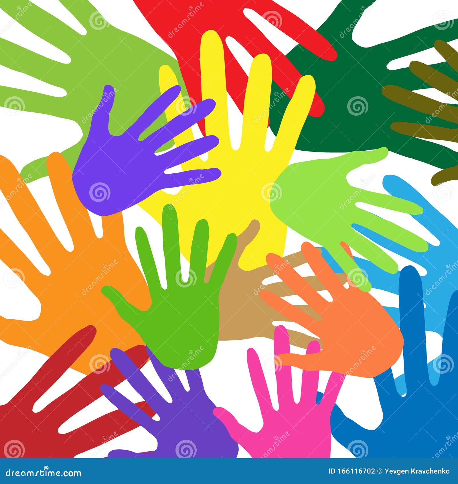 Background of Multi-colored Prints of Hands. Colored Palms Stock ...