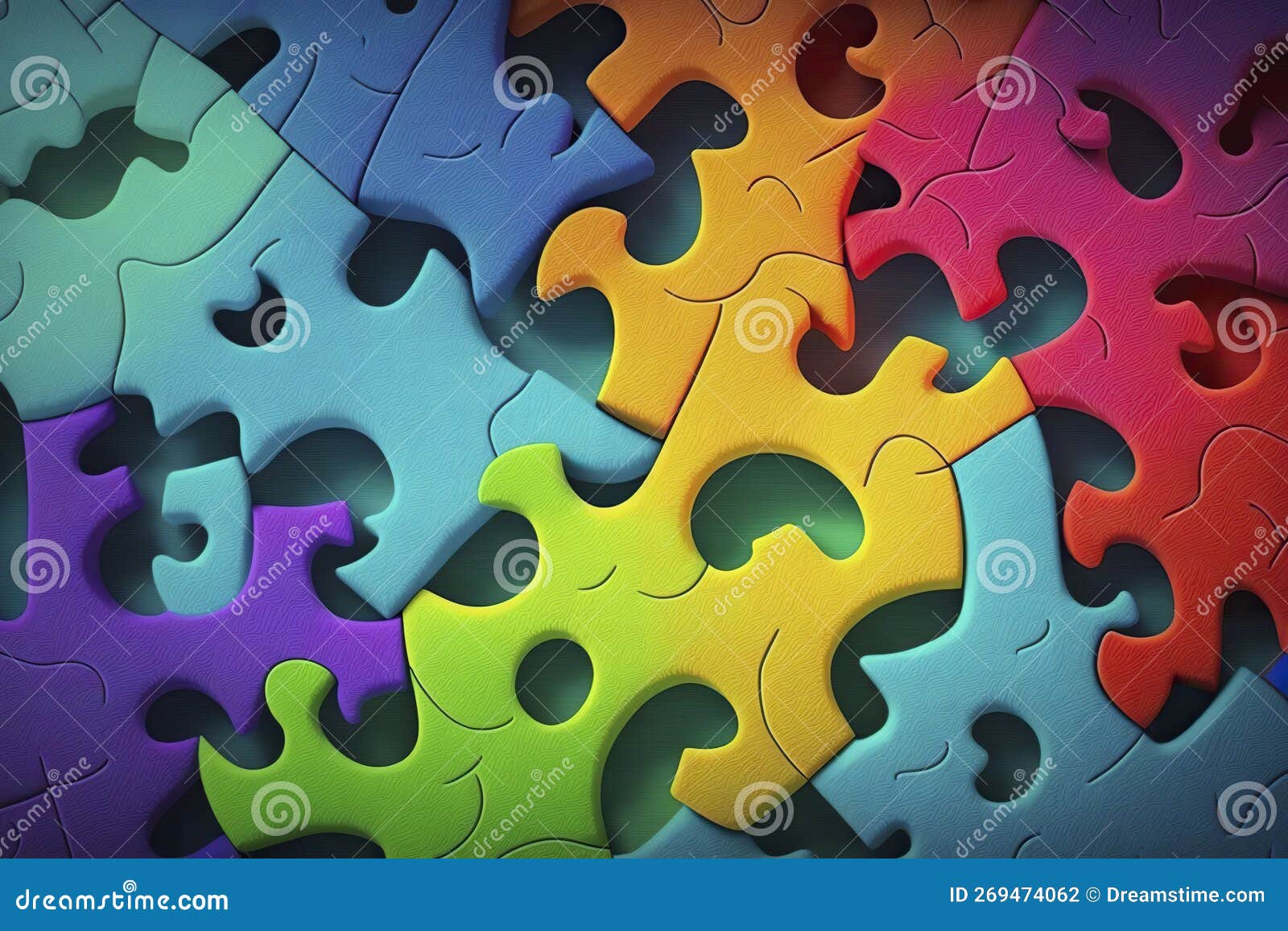 Background from Multi-colored Puzzles. Generative AI Stock Illustration ...