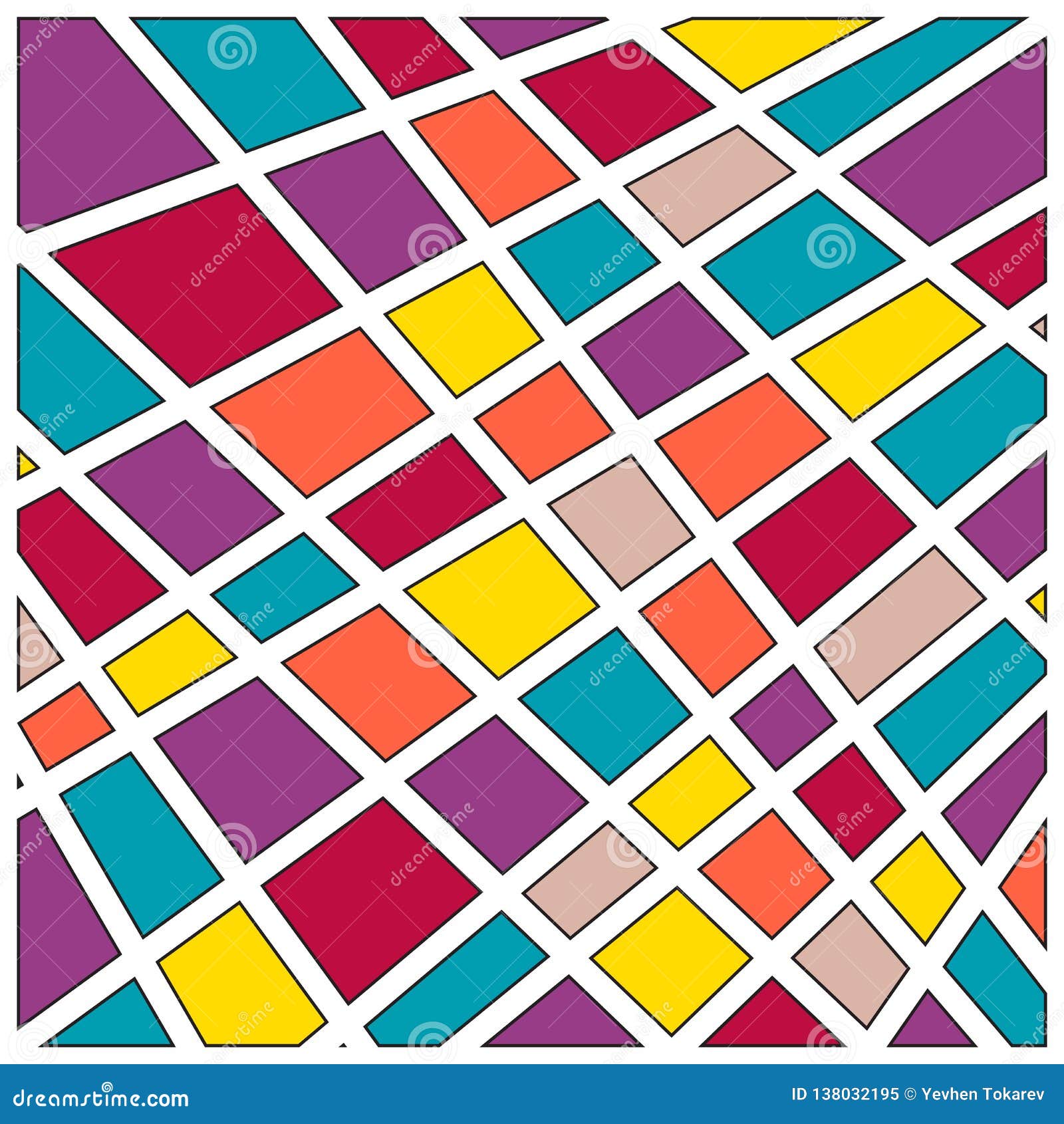 Background from Multi-colored Quadrangles Stock Illustration ...