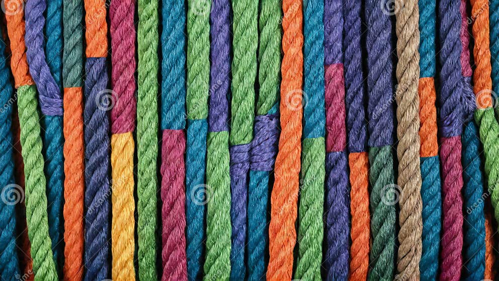 Background of Multi-colored Smooth Ropes of Bright Colors, Same Width ...