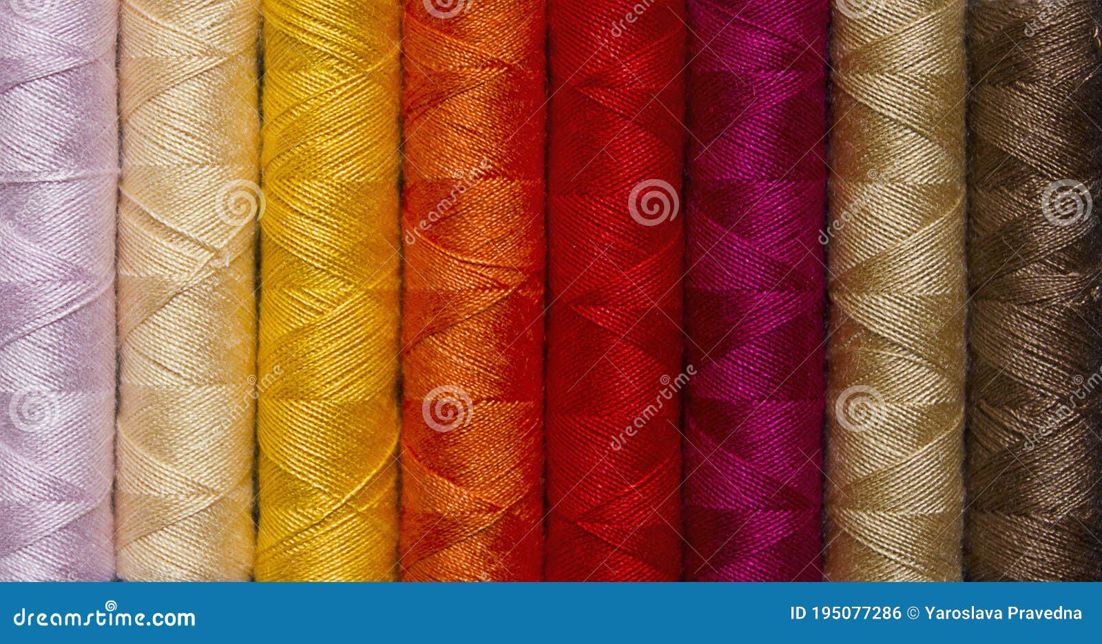 Multi-colored Spools of Thread Stock Photo - Image of beige, sewing ...