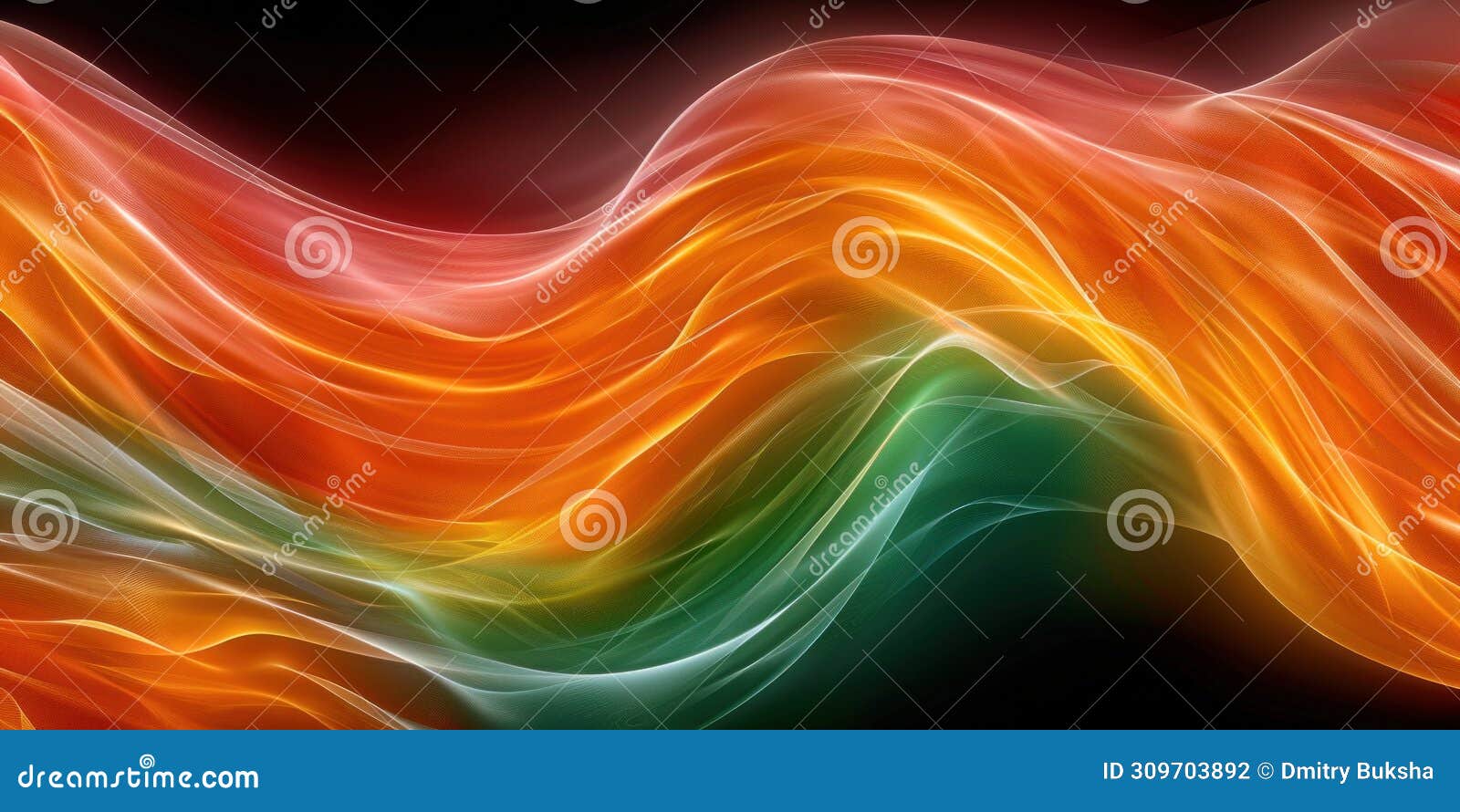 Background Multi-colored Stream of Luminous Particles, Abstract Waving ...