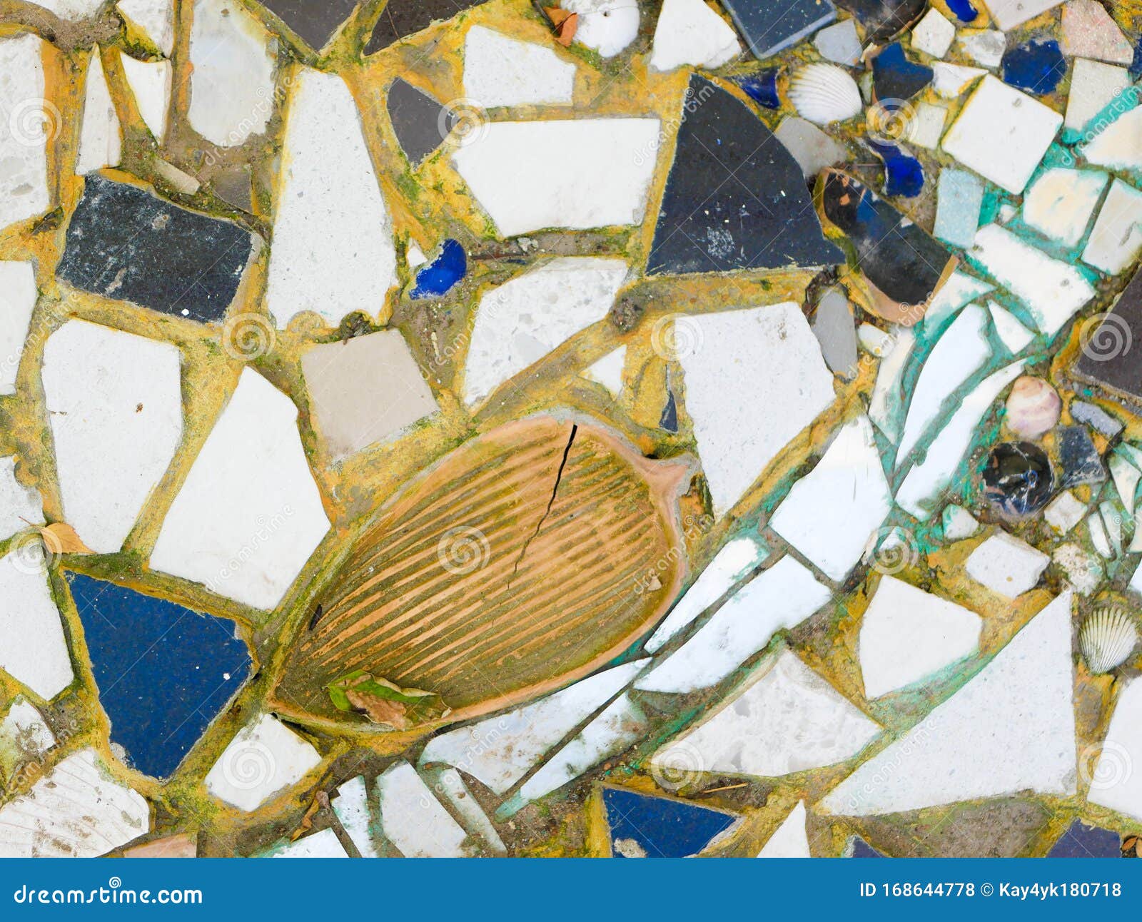 Background from Multi-colored Tiles on the Wall. Pattern of Broken ...