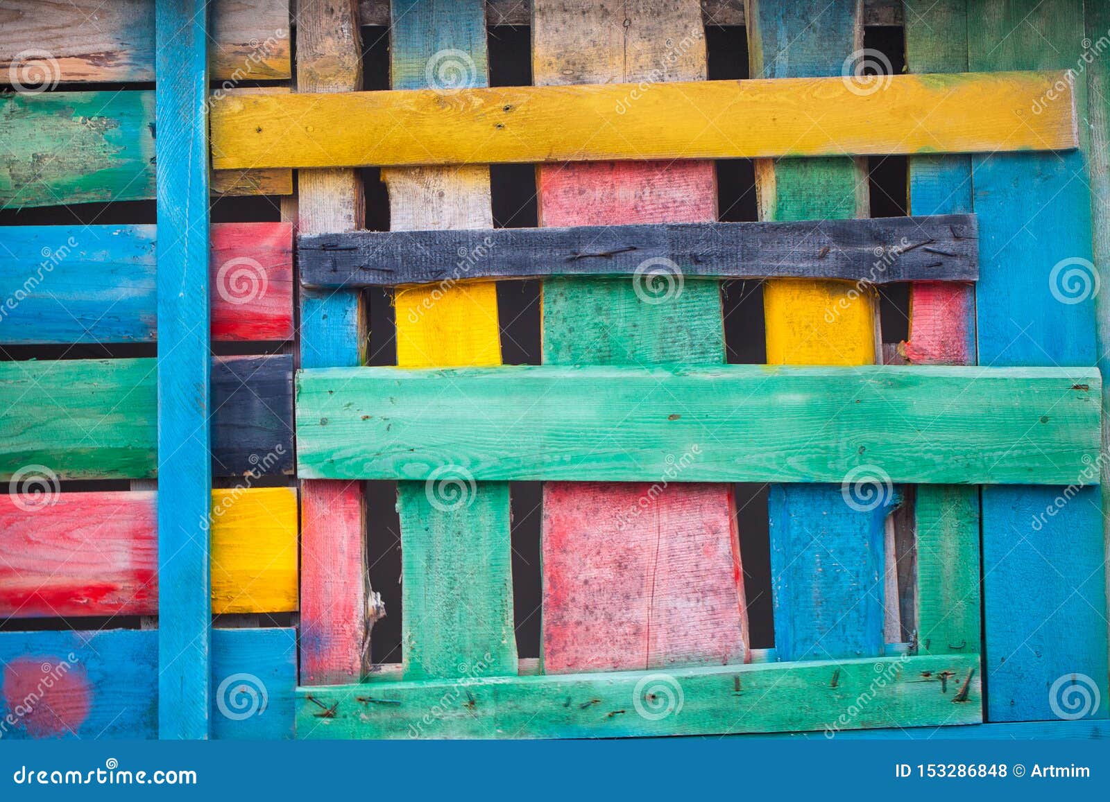Background of Multi-colored Wooden Boards. Wooden Texture Stock Photo ...