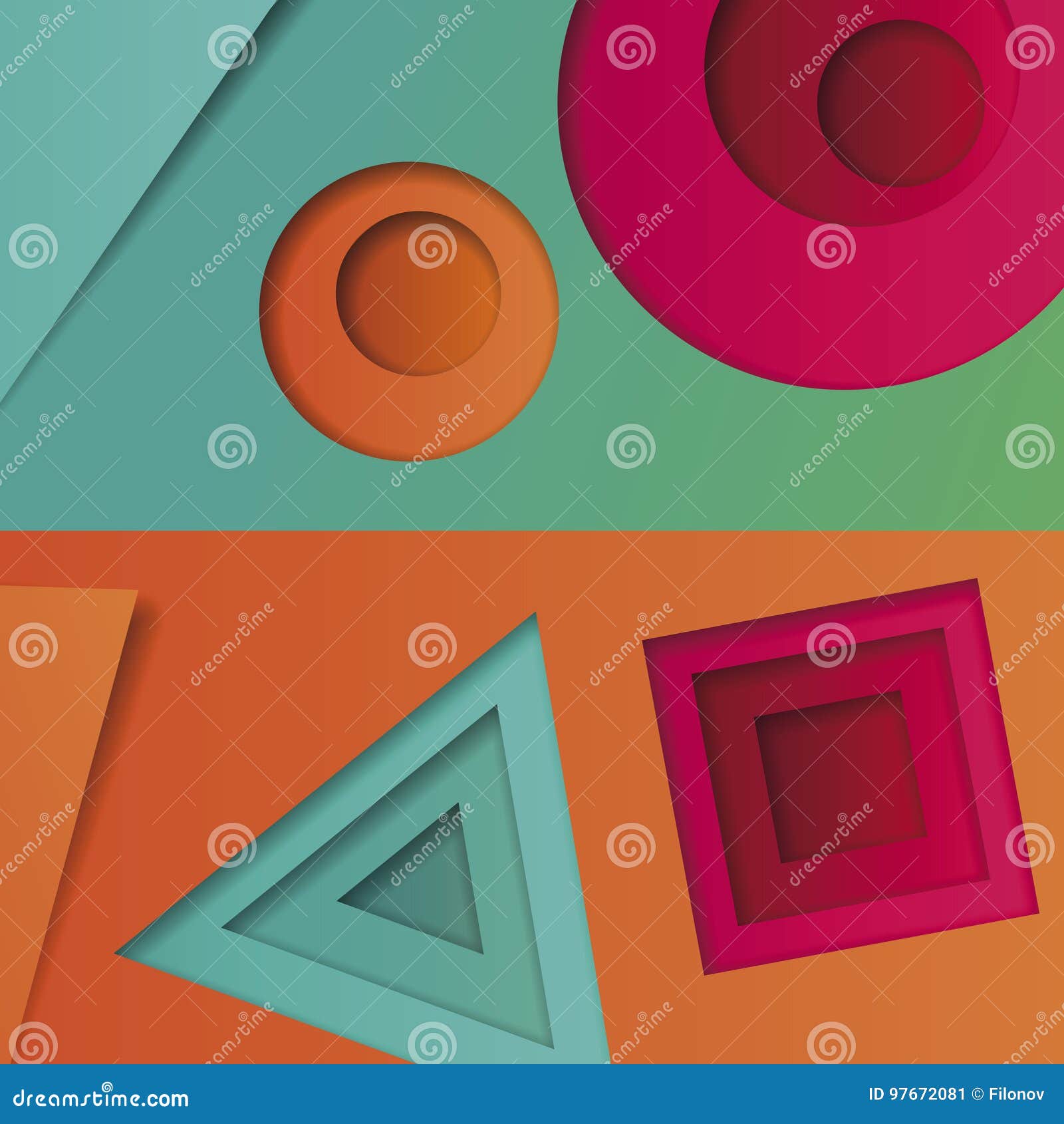 Background of Multicolored Abstract in the Style of Material Design ...
