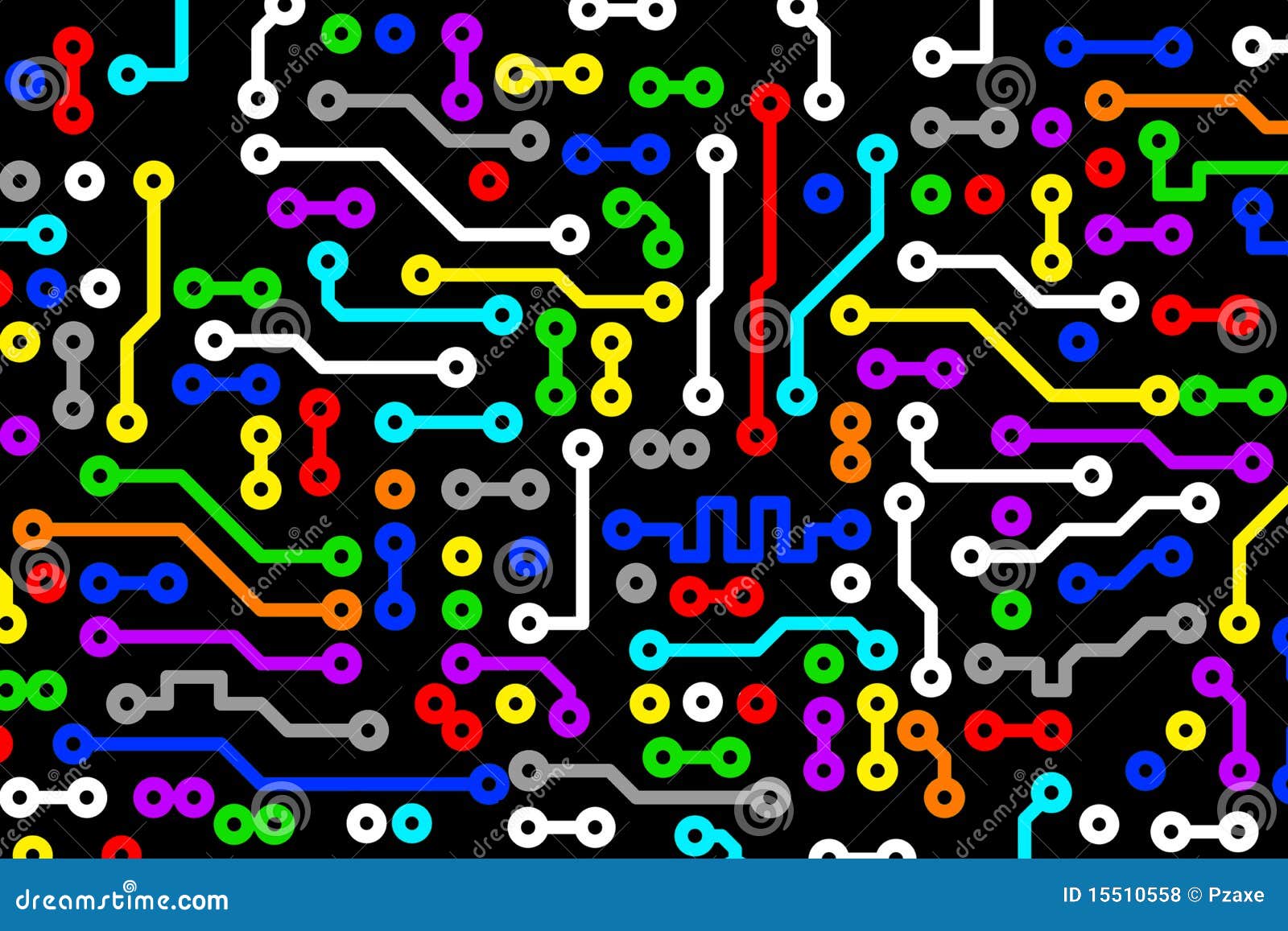 Background of Multicolored Electronic Components Stock Illustration ...