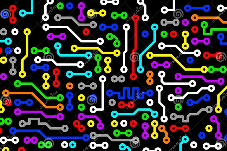 Background of Multicolored Electronic Components Stock Illustration ...