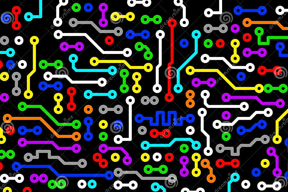 Background of Multicolored Electronic Components Stock Illustration ...