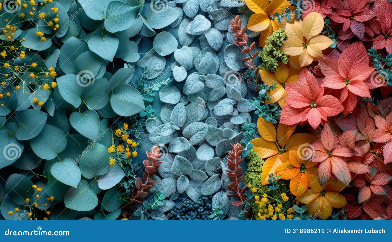 A Background of Multicolored Flowers and Leaves . Environmental ...