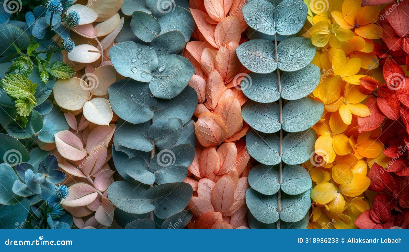 A Background of Multicolored Flowers and Leaves . Environmental ...