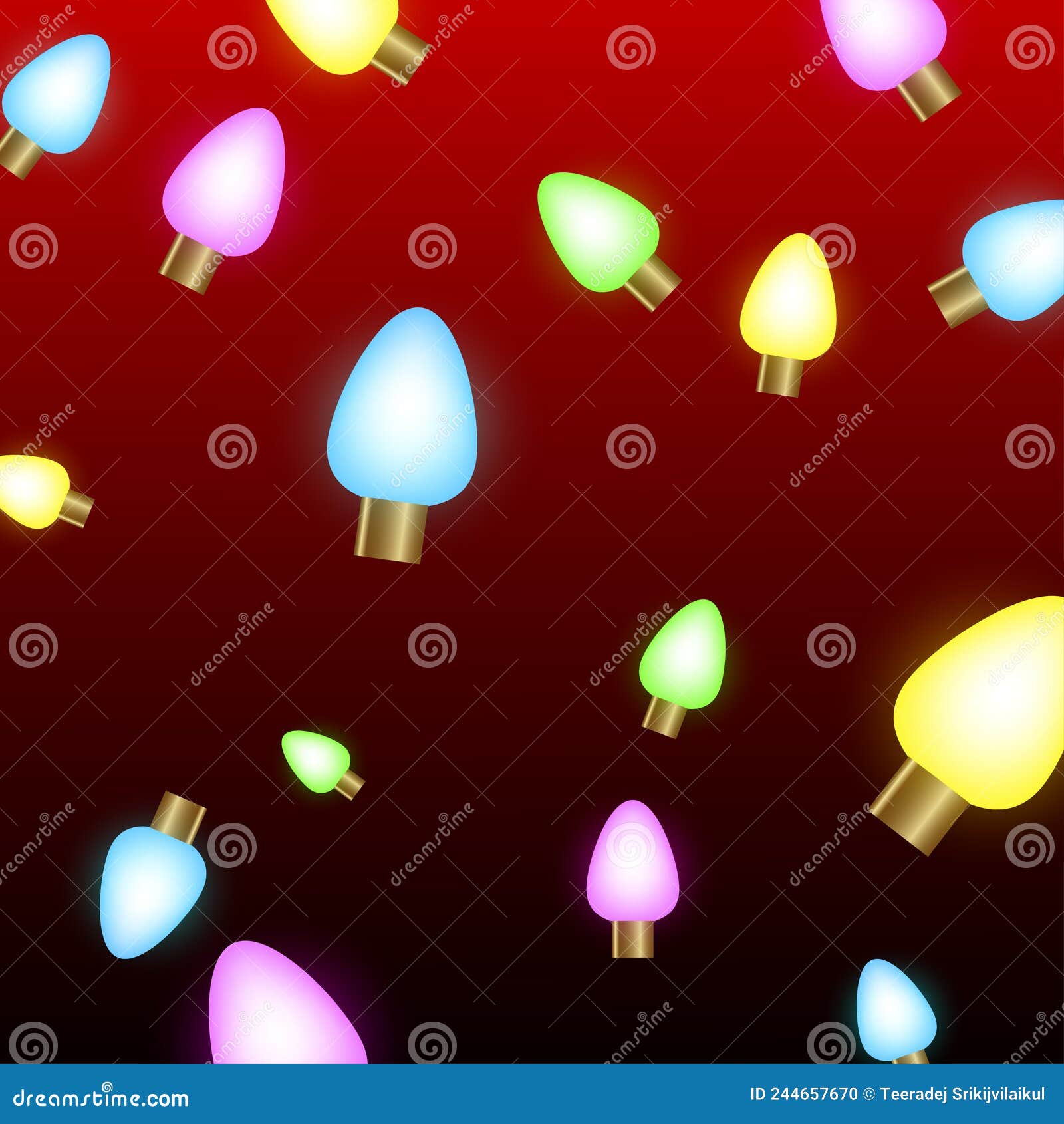 Background of Multicolored Light Bulbs Stock Vector - Illustration of ...