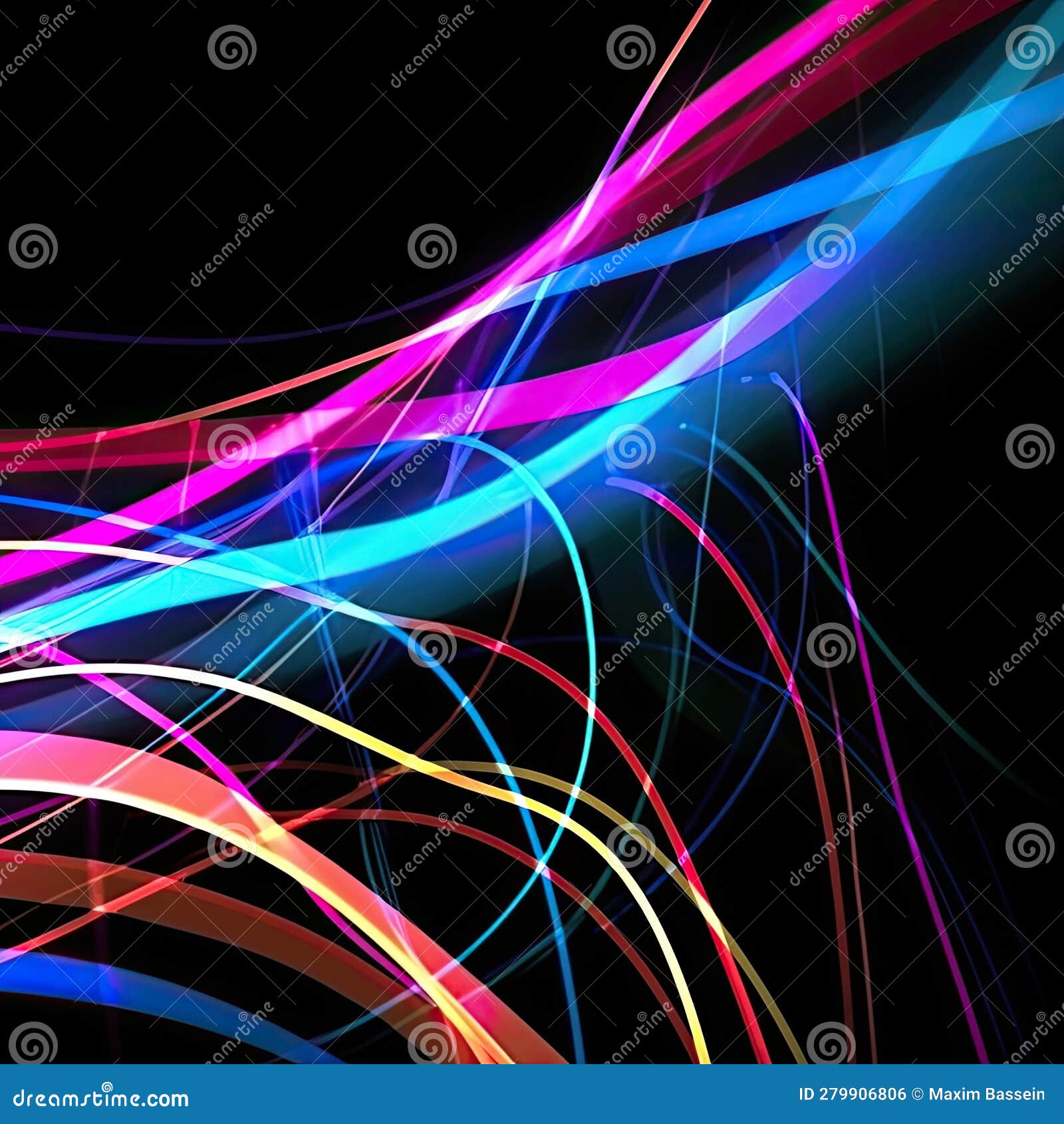 A Background of Multicolored Lines Showing Telecommunications and Data ...