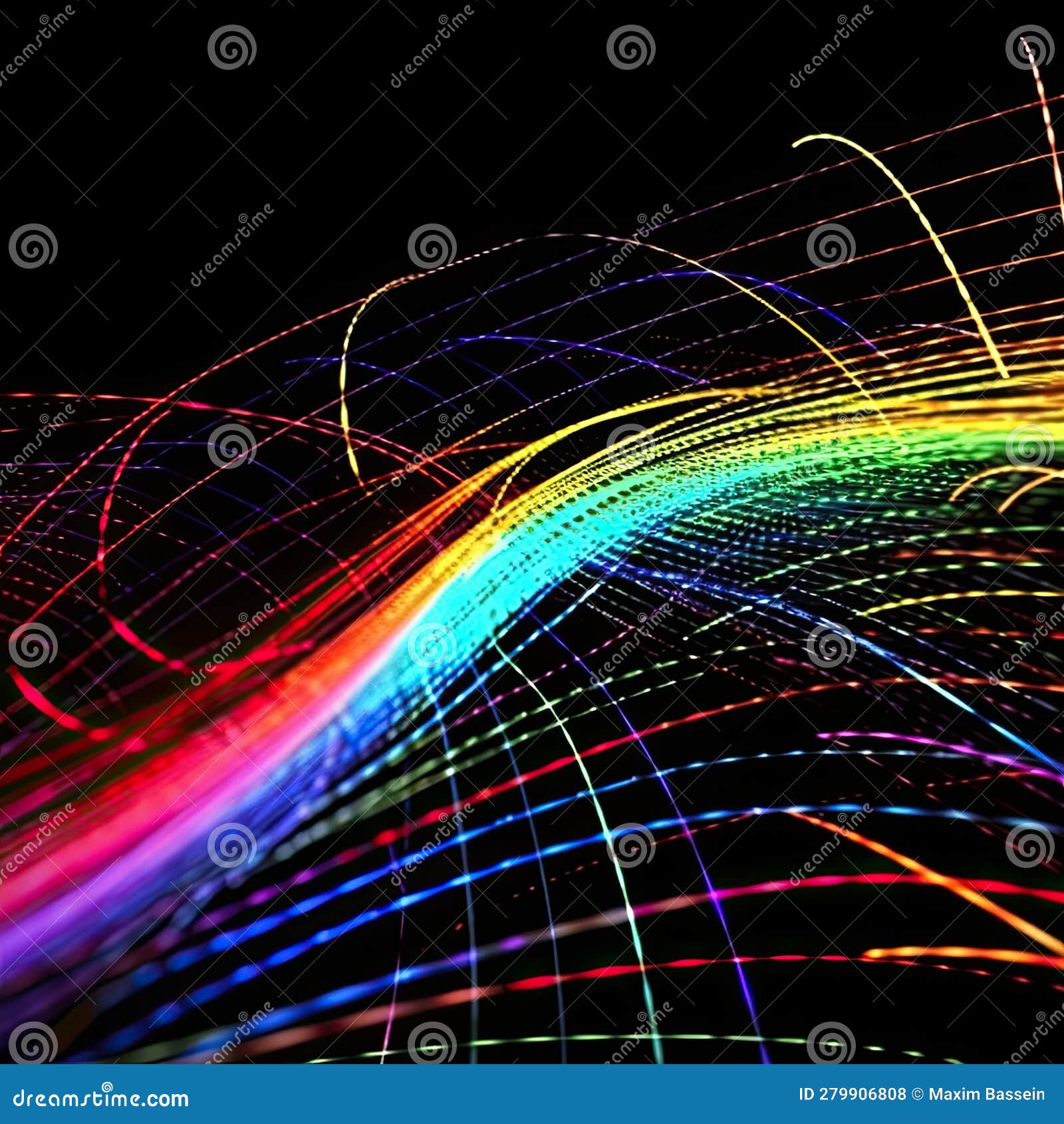 A Background of Multicolored Lines Showing Telecommunications and Data ...